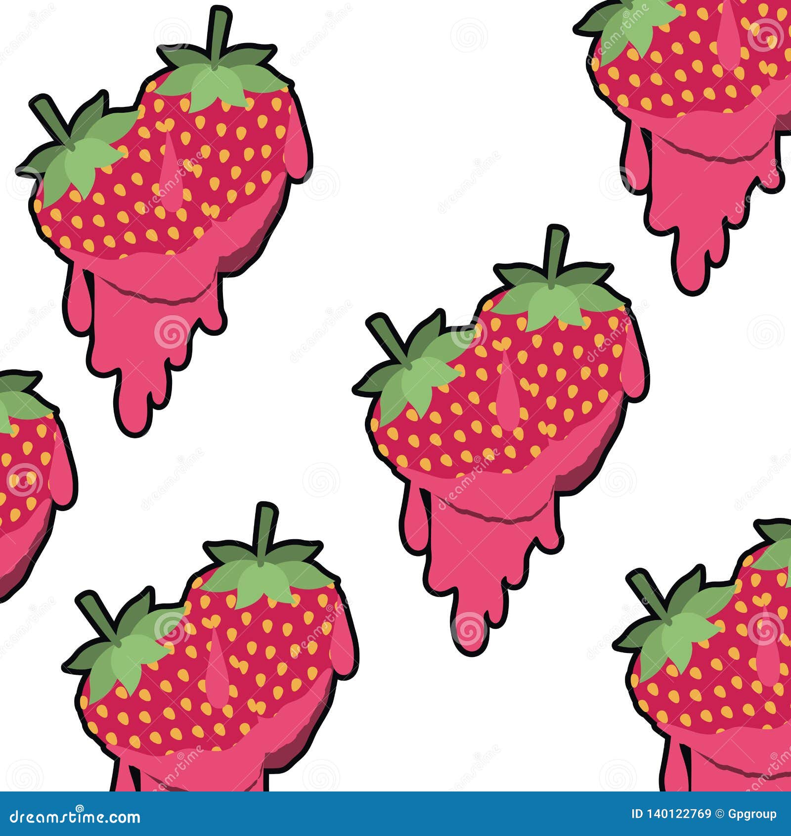 Pattern Strawberry Dripping Isolated Icon Stock Vector - Illustration ...
