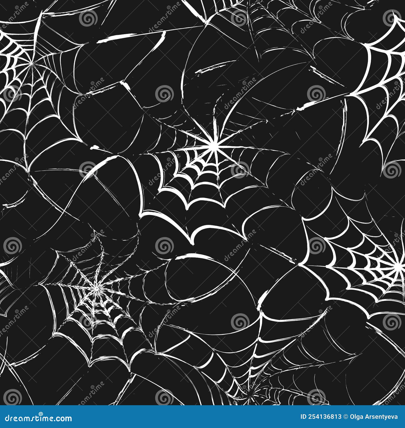 Pattern with Stretched Spider Web in Grunge Style. Stock Vector ...