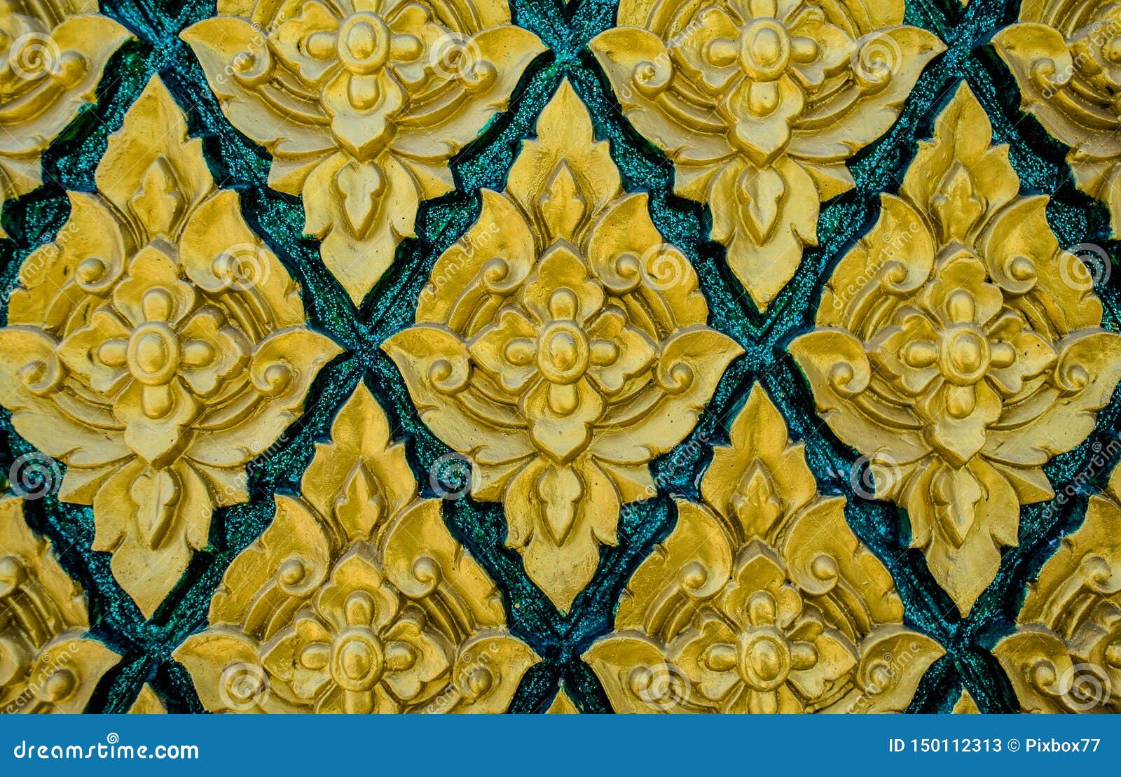 Pattern Of Stucco Art Low Relief On Wall, Background Royalty-Free Stock ...