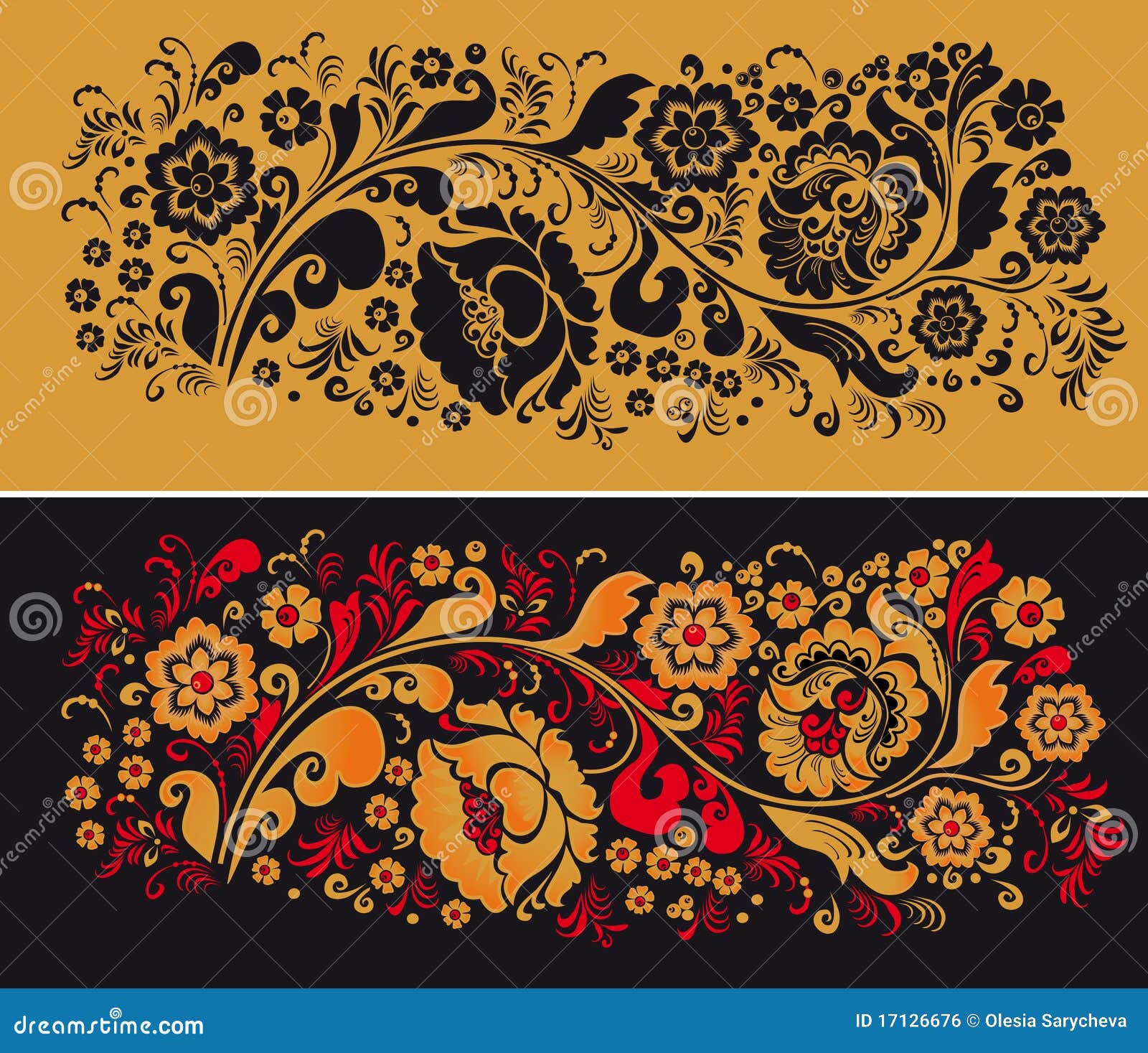 Pattern in Style Hohloma National Creativity Stock Vector ...