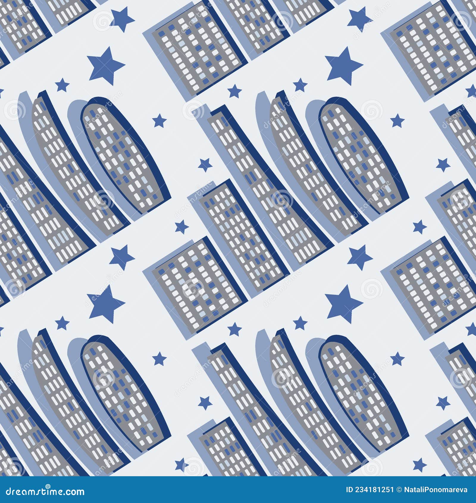 Pattern - a Stylized Night City - Graphics. Megalopolis, Modern ...