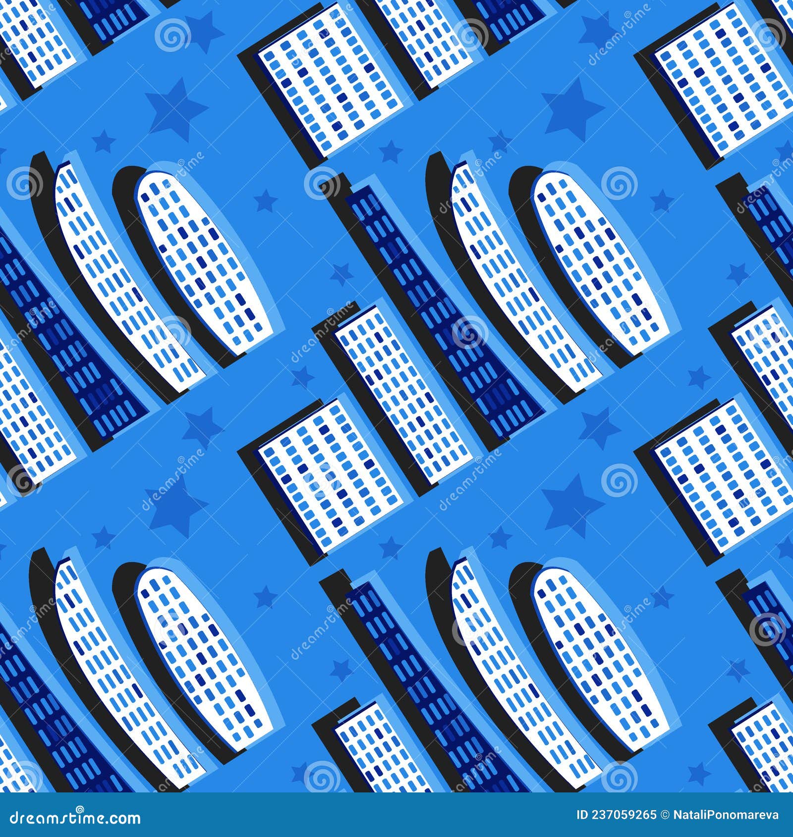 Pattern - a Stylized Night City - Graphics. Megalopolis, Modern ...