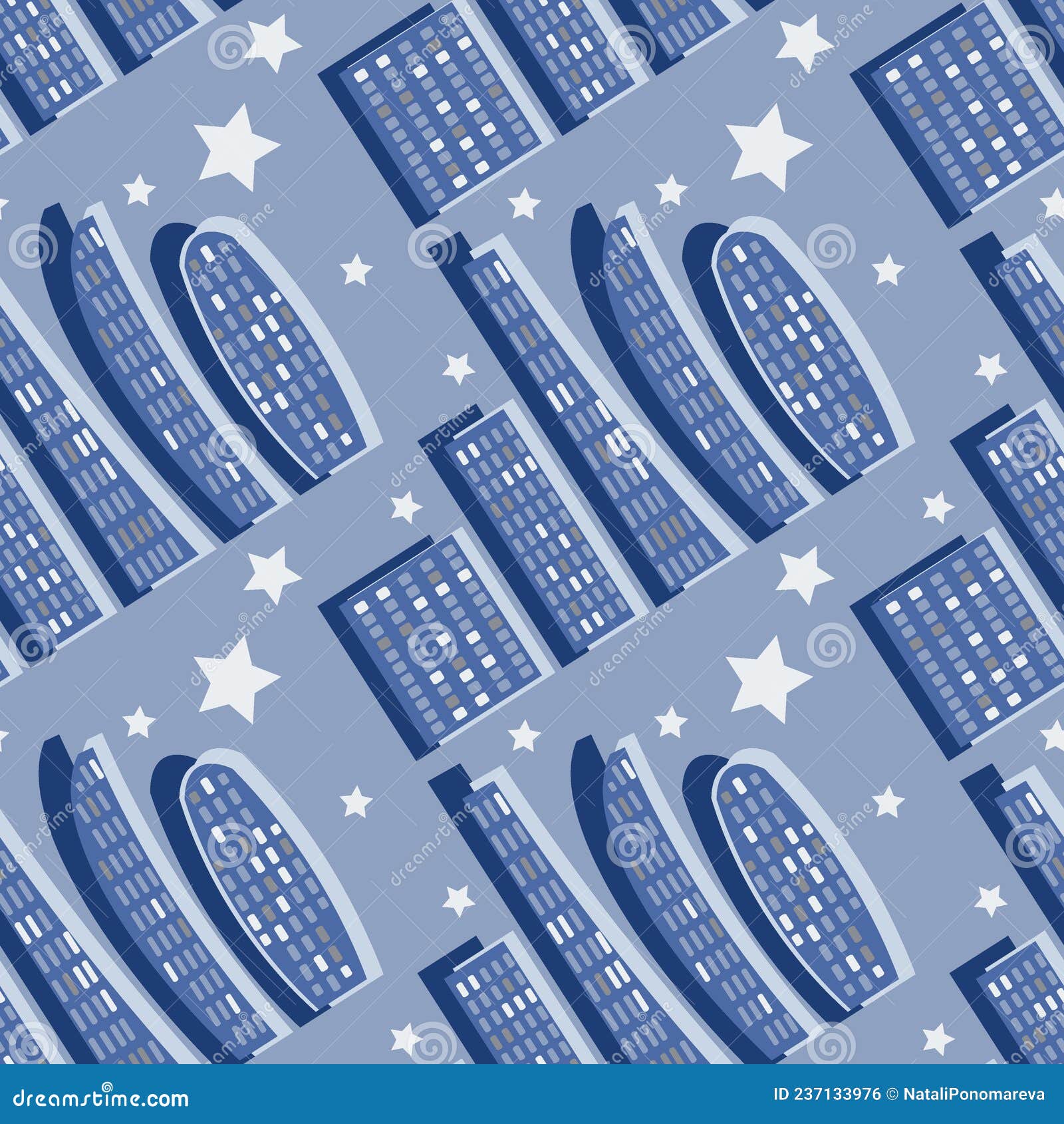 Pattern - a Stylized Night City - Graphics. Megalopolis, Modern ...