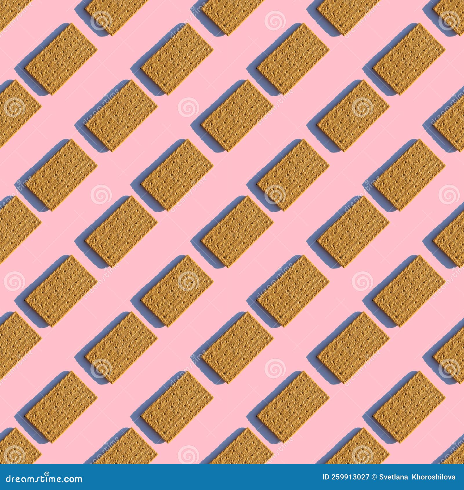 Pattern of Sugar Rectangular Cookies with a Shadow on a Pink Background ...