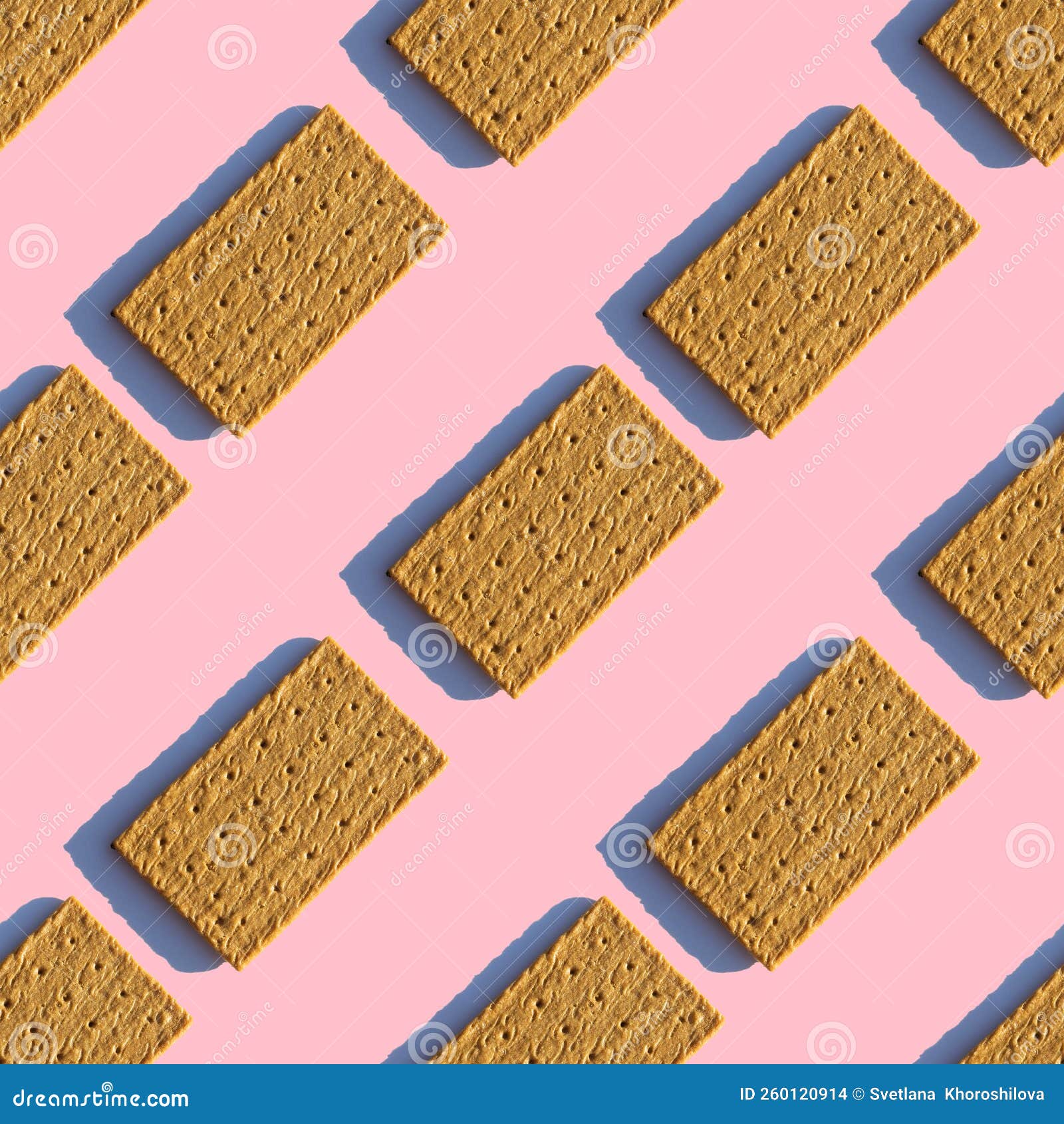 Pattern of Sugar Rectangular Cookies with a Shadow on a Pink Background ...