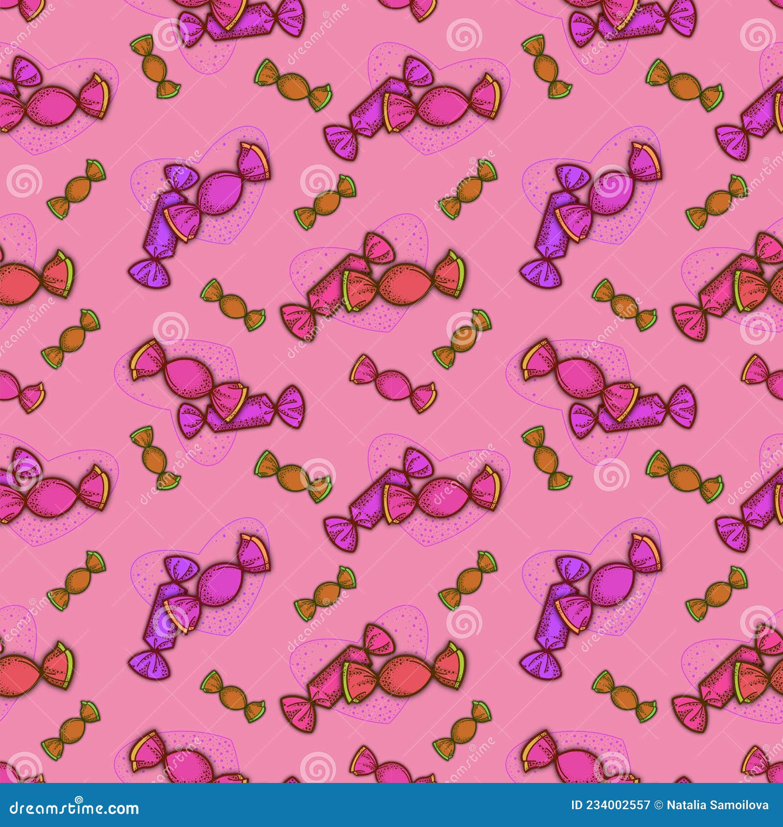 Pattern with Sweets and Sweets on a Pink Background, Seamless Pattern ...
