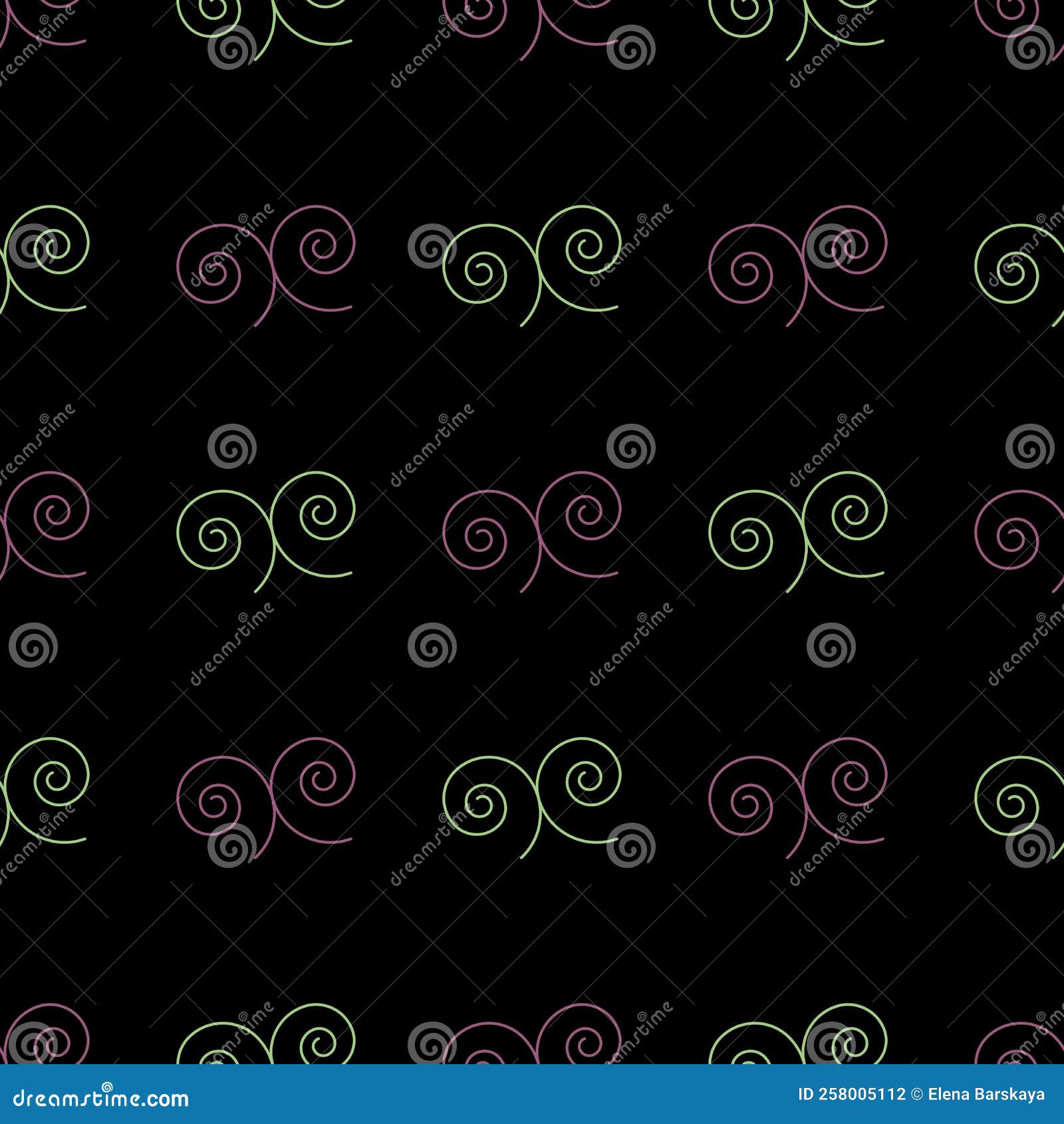 A Pattern of Swirls on a Black Background Stock Illustration ...
