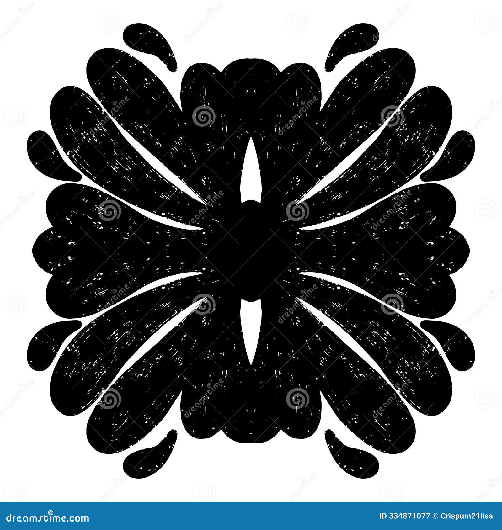 Pattern Symmetrical Texture Imprint Black Element Vector Tile Stock ...