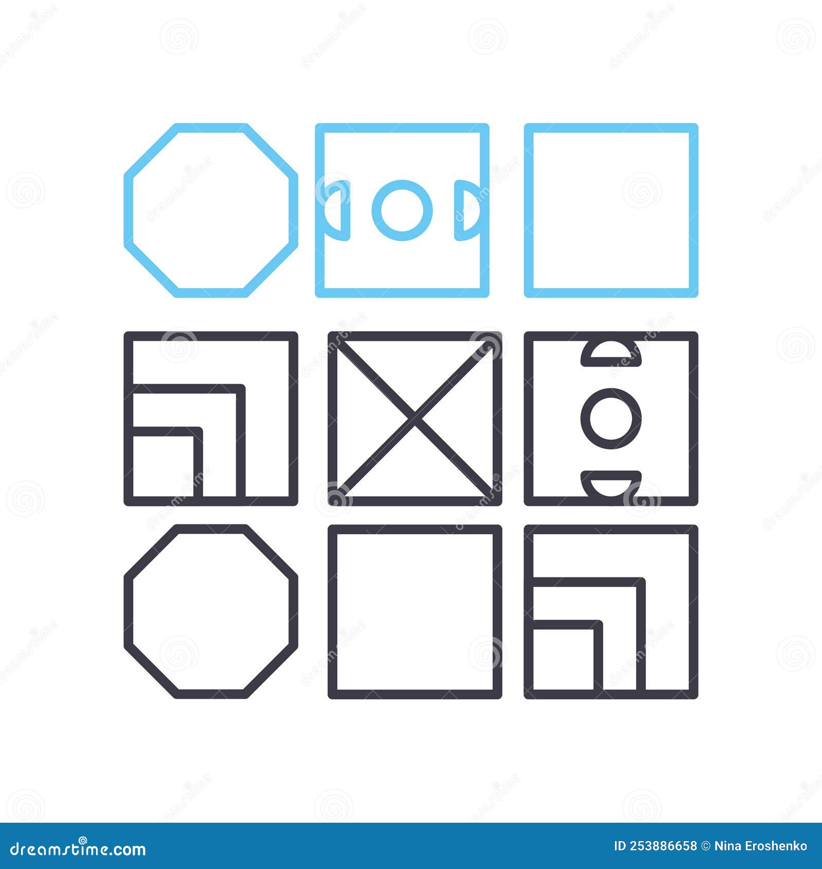 Pattern System Line Icon, Outline Symbol, Vector Illustration, Concept ...