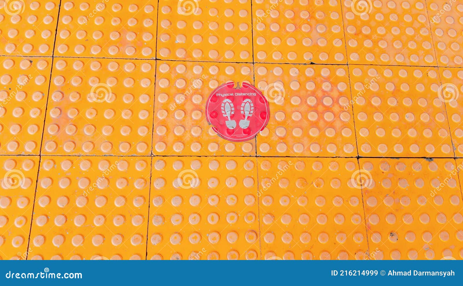 Pattern of Tactile Paving Block with Sticker on it Stock Image - Image ...