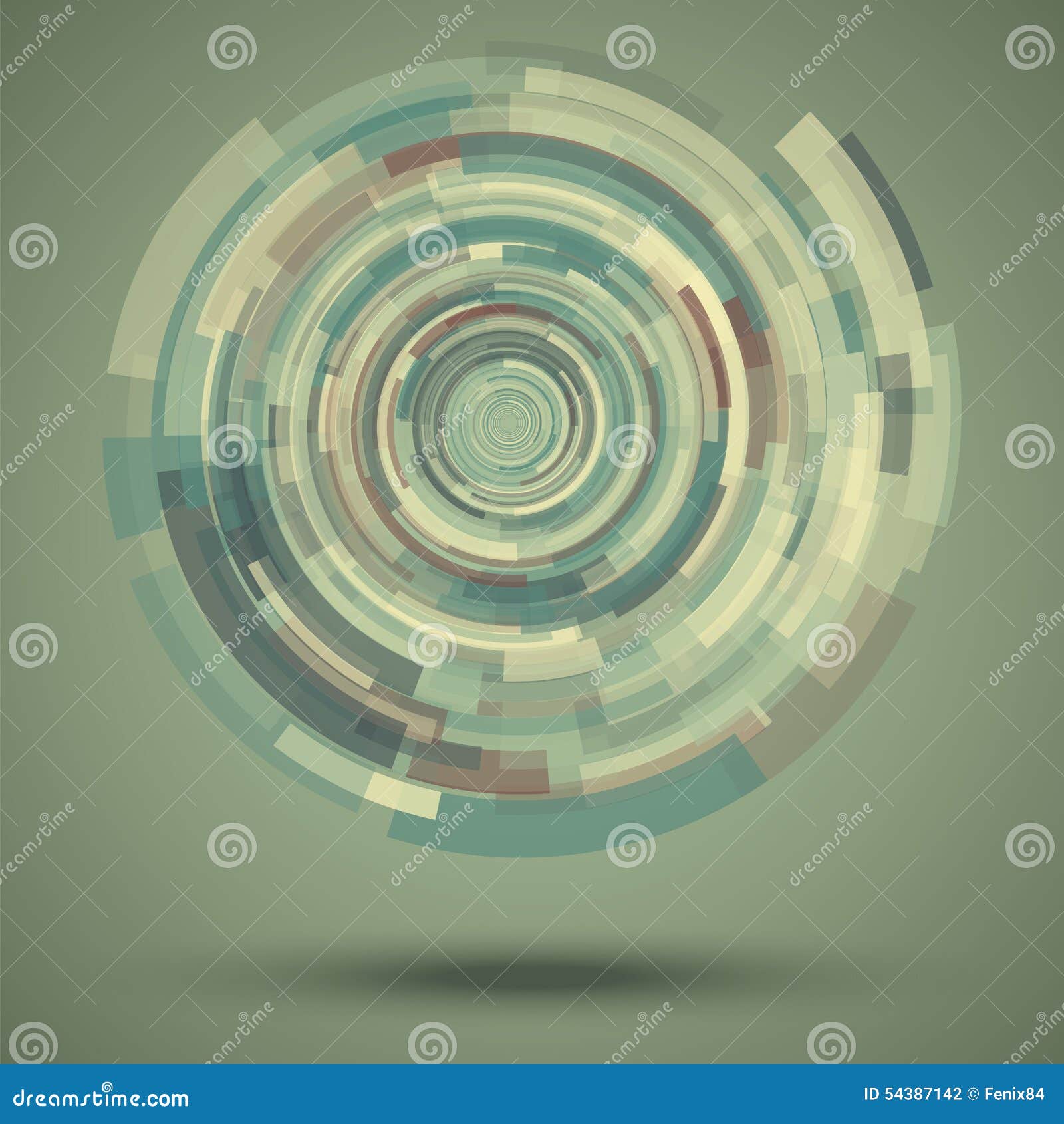 Pattern in techno style stock vector. Illustration of concentric - 54387142