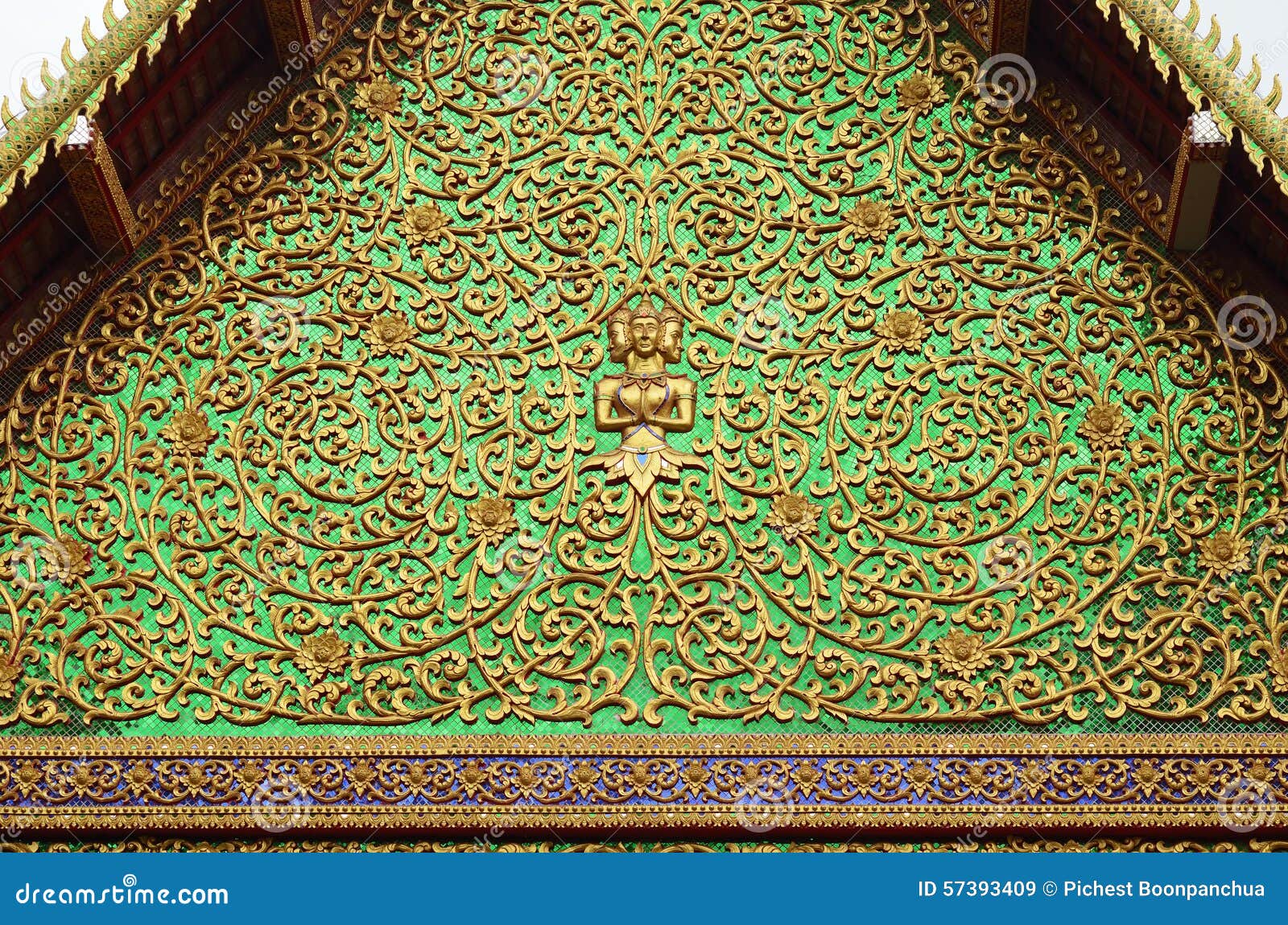 Pattern of Temple Roof Thai Style Stock Image - Image of buddhist ...
