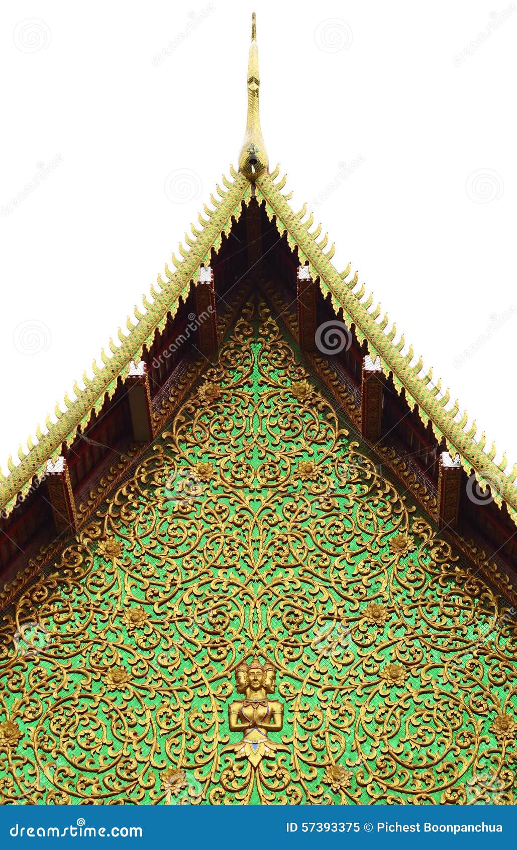 Pattern of Temple Roof Thai Style Isolated Stock Image - Image of asia ...