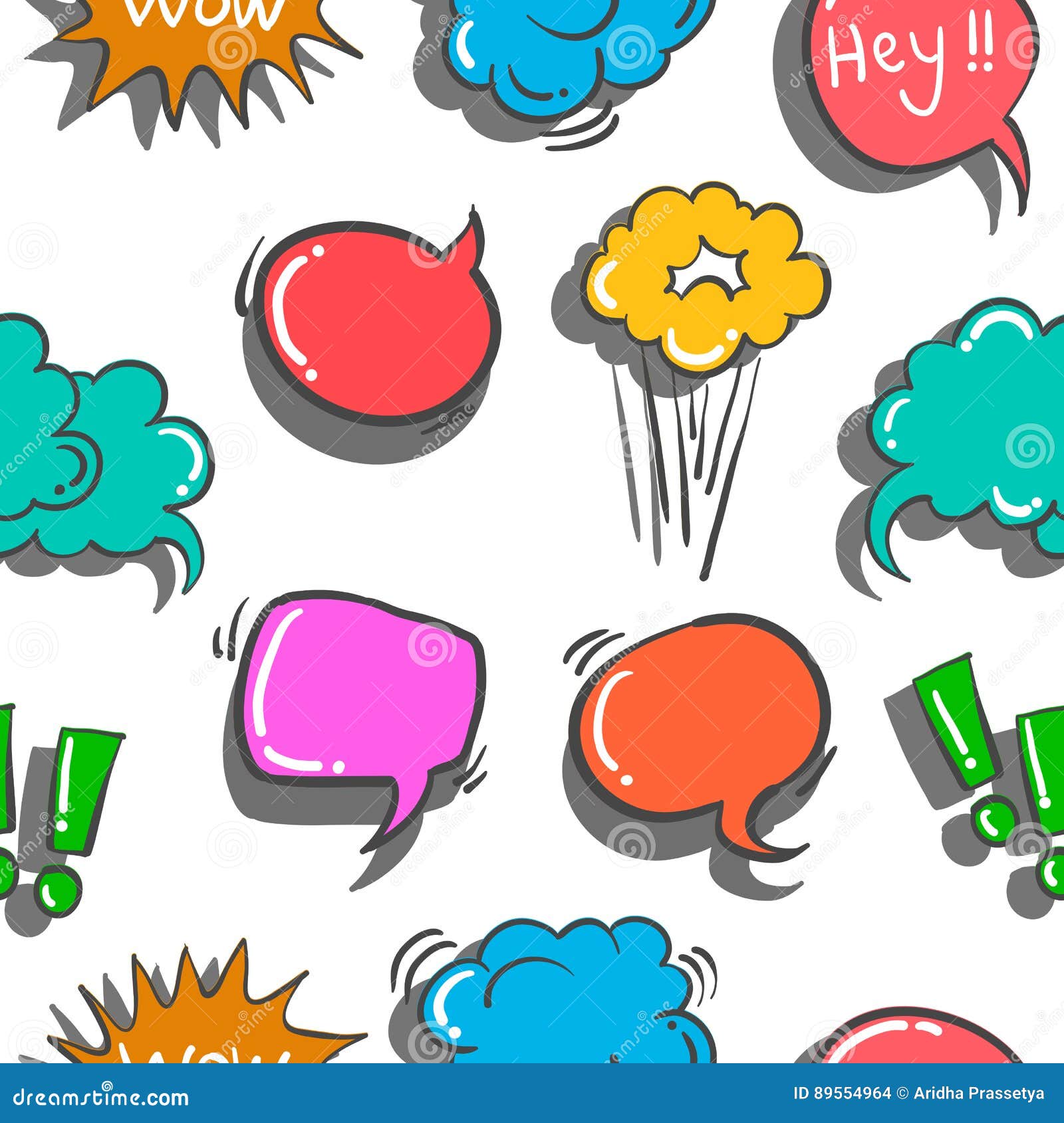 Pattern of Text Balloon Vector Art Stock Vector - Illustration of ...