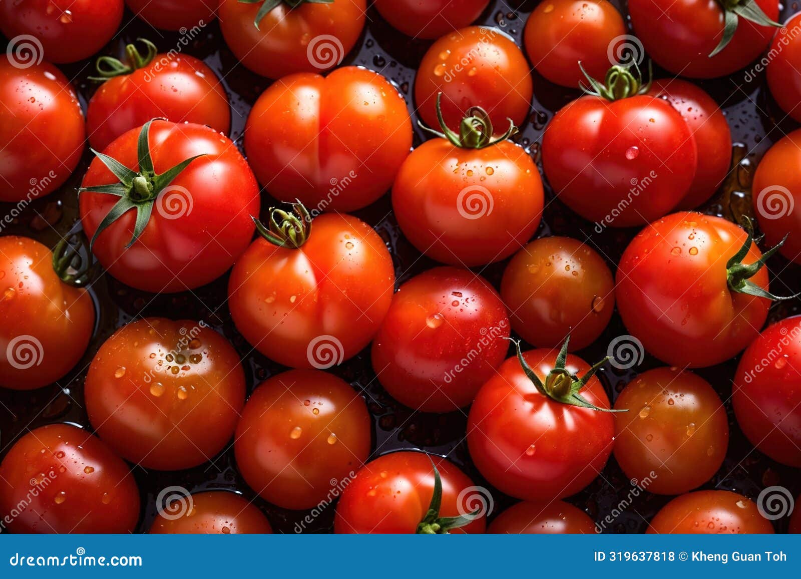 Pattern Texture Background Of Many Vine Ripened Fresh Raw Tomatoes ...