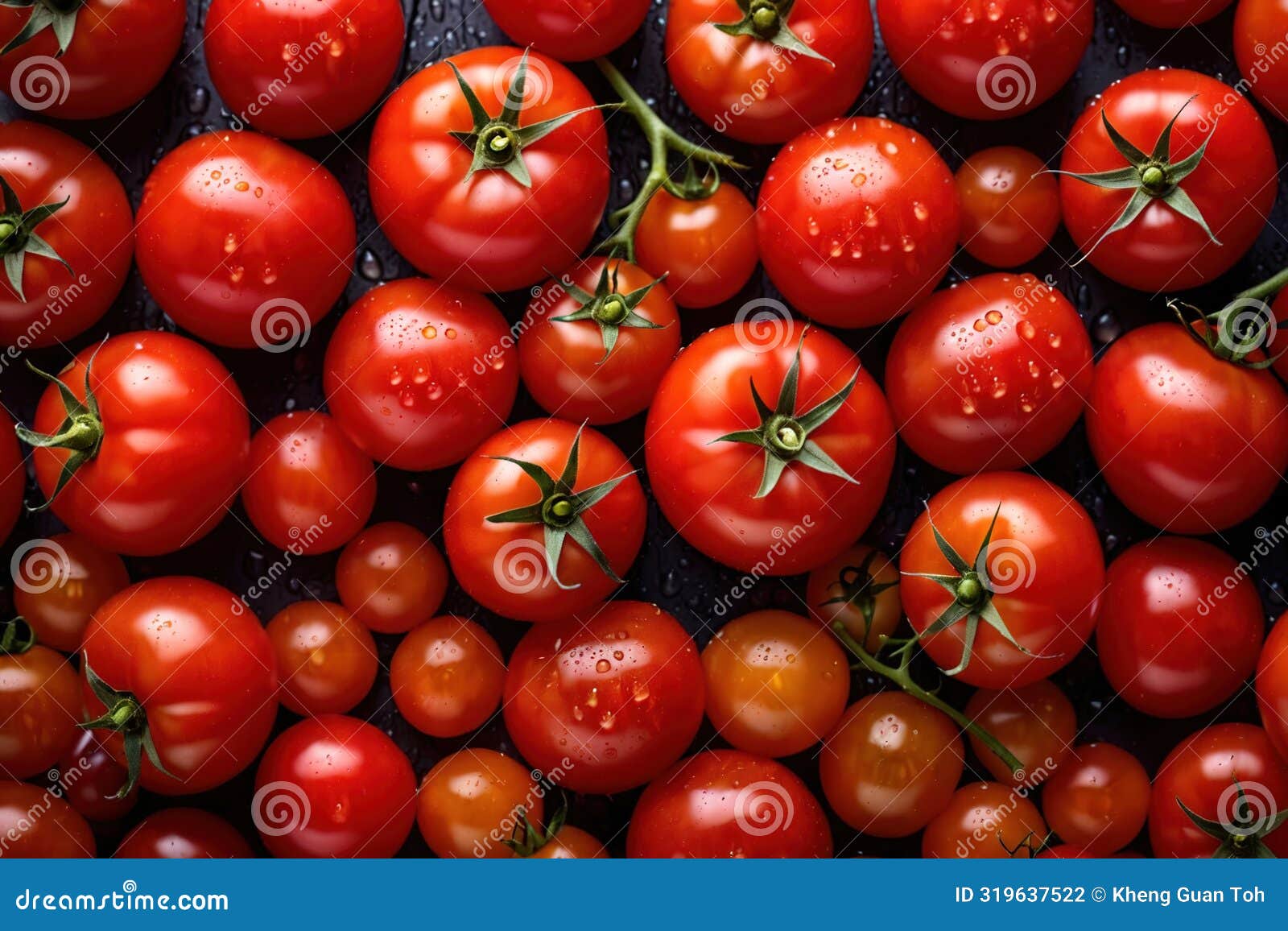 Pattern Texture Background of Many Vine Ripened Fresh Raw Tomatoes ...