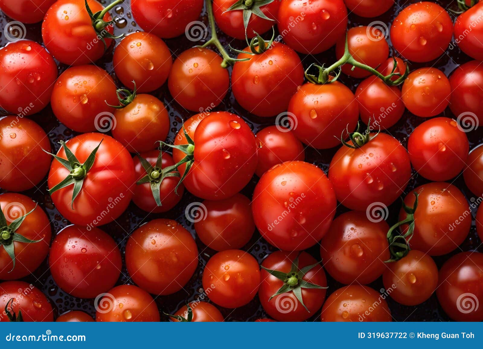 Pattern Texture Background of Many Vine Ripened Fresh Raw Tomatoes ...