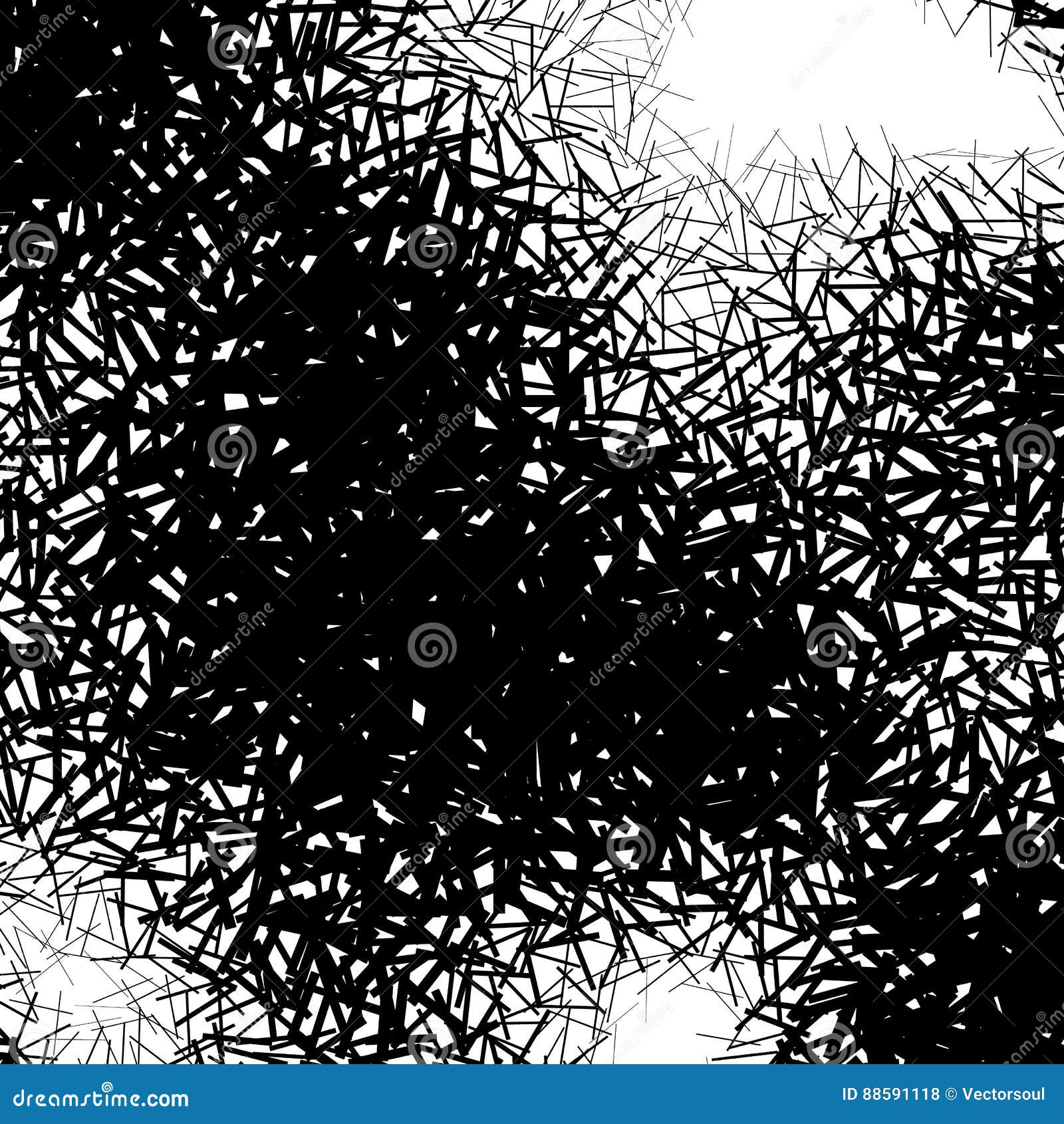 Pattern / Texture with Random Rotating Lines. Abstract Black and Stock ...