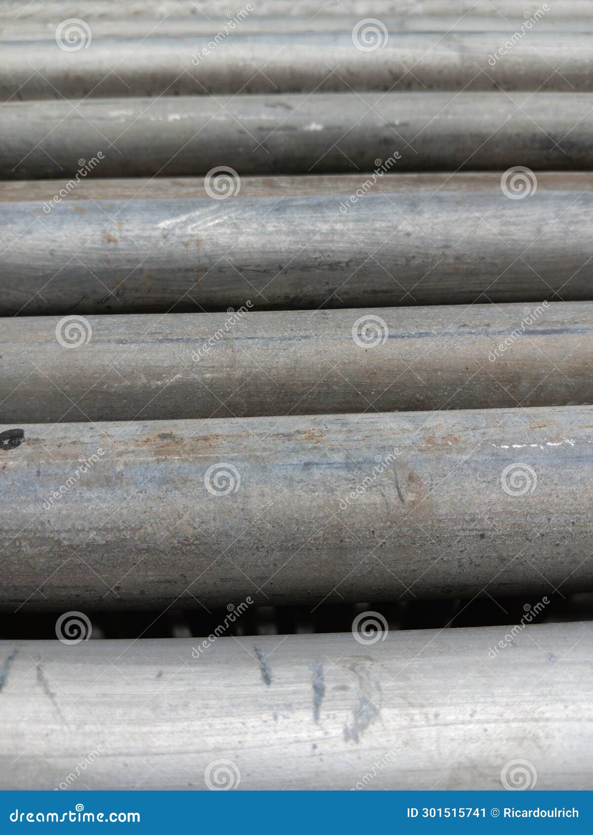 Pattern and Texture from Row of Metal Tubes Stock Image - Image of ...