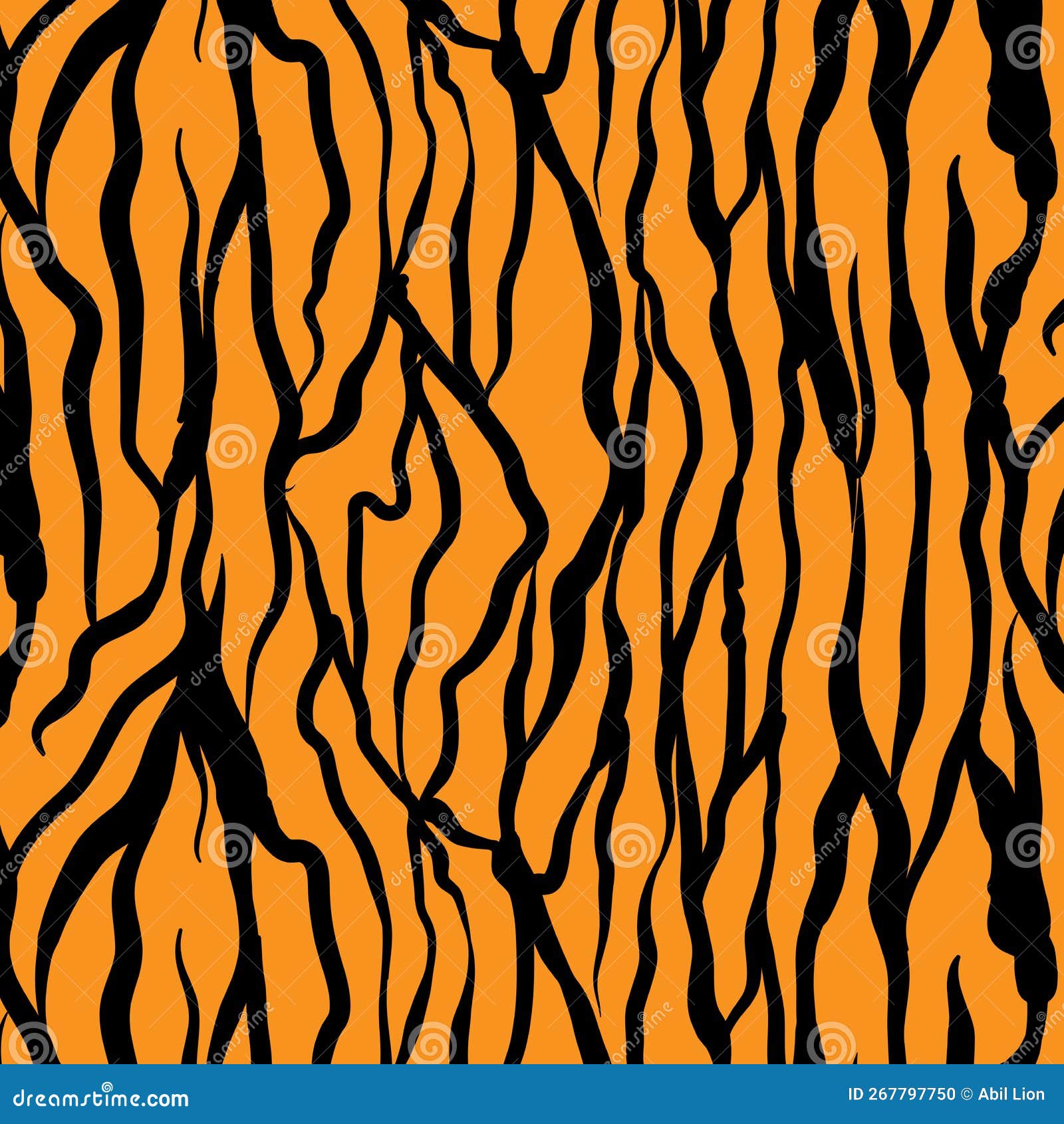 Pattern Texture Tiger Orange Stripe Repeated Seamless Stock Vector ...