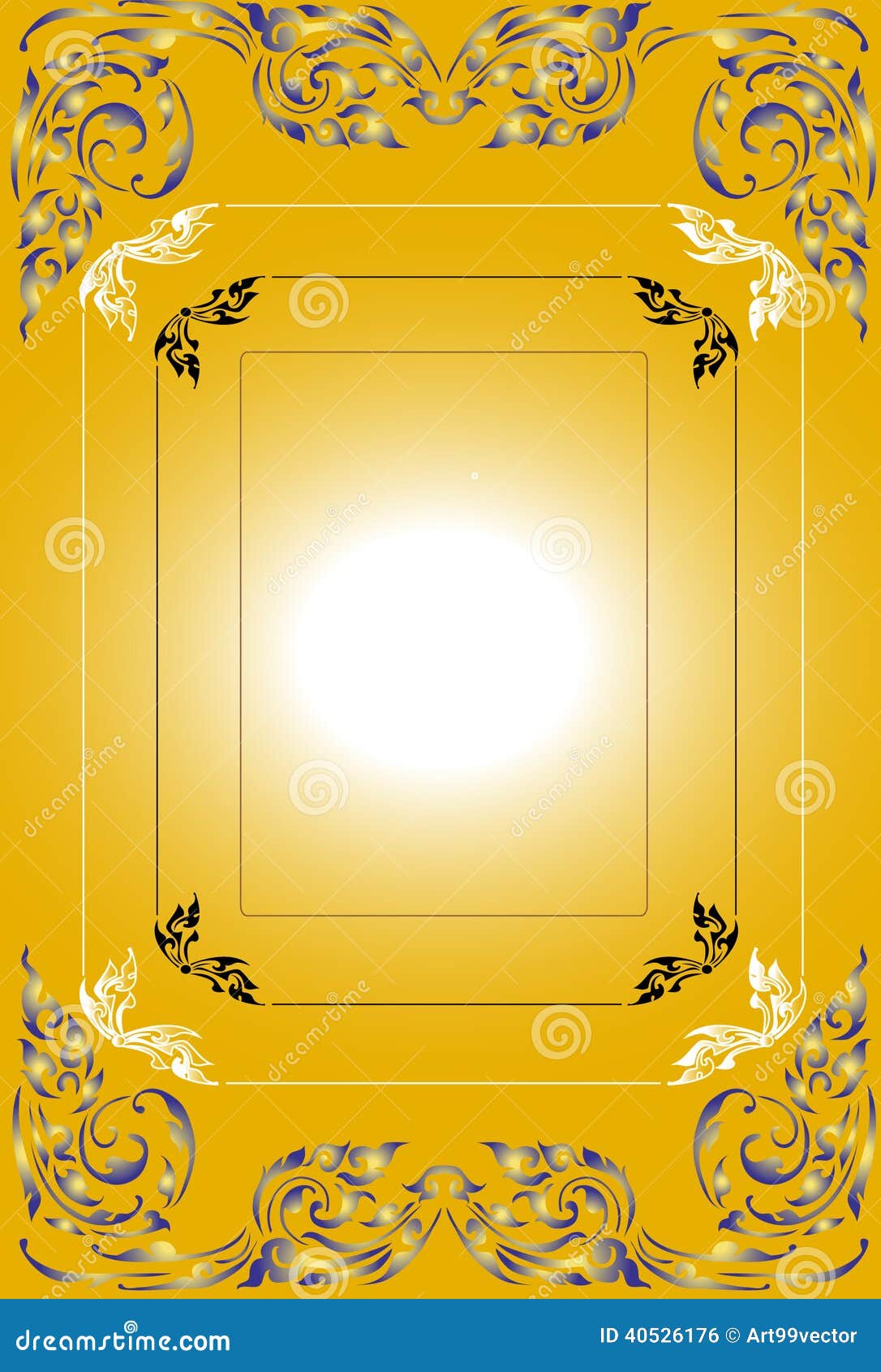 Pattern thai frames stock illustration. Illustration of floral - 40526176