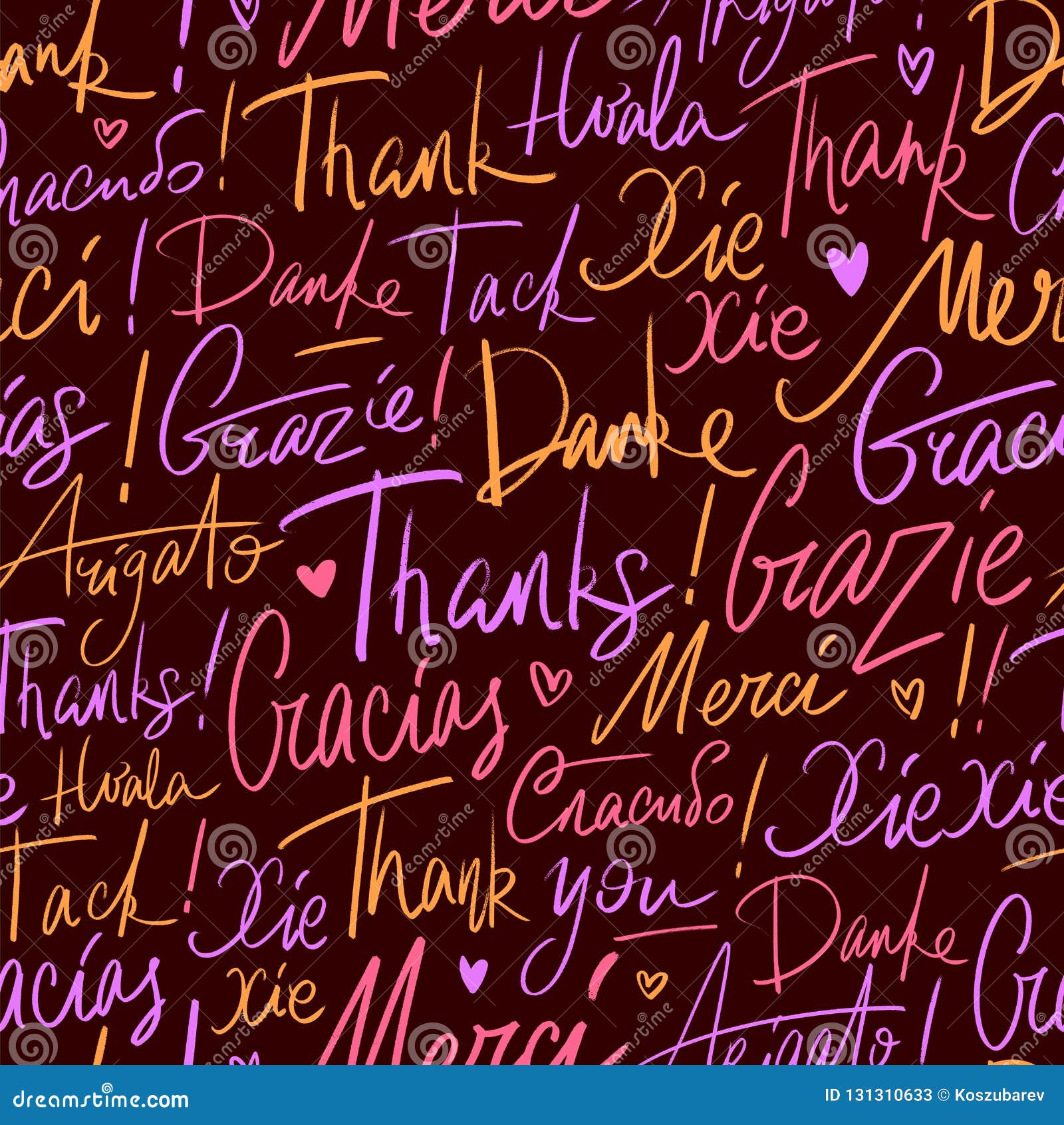 Pattern of Thank You in Different Languages Stock Vector - Illustration ...