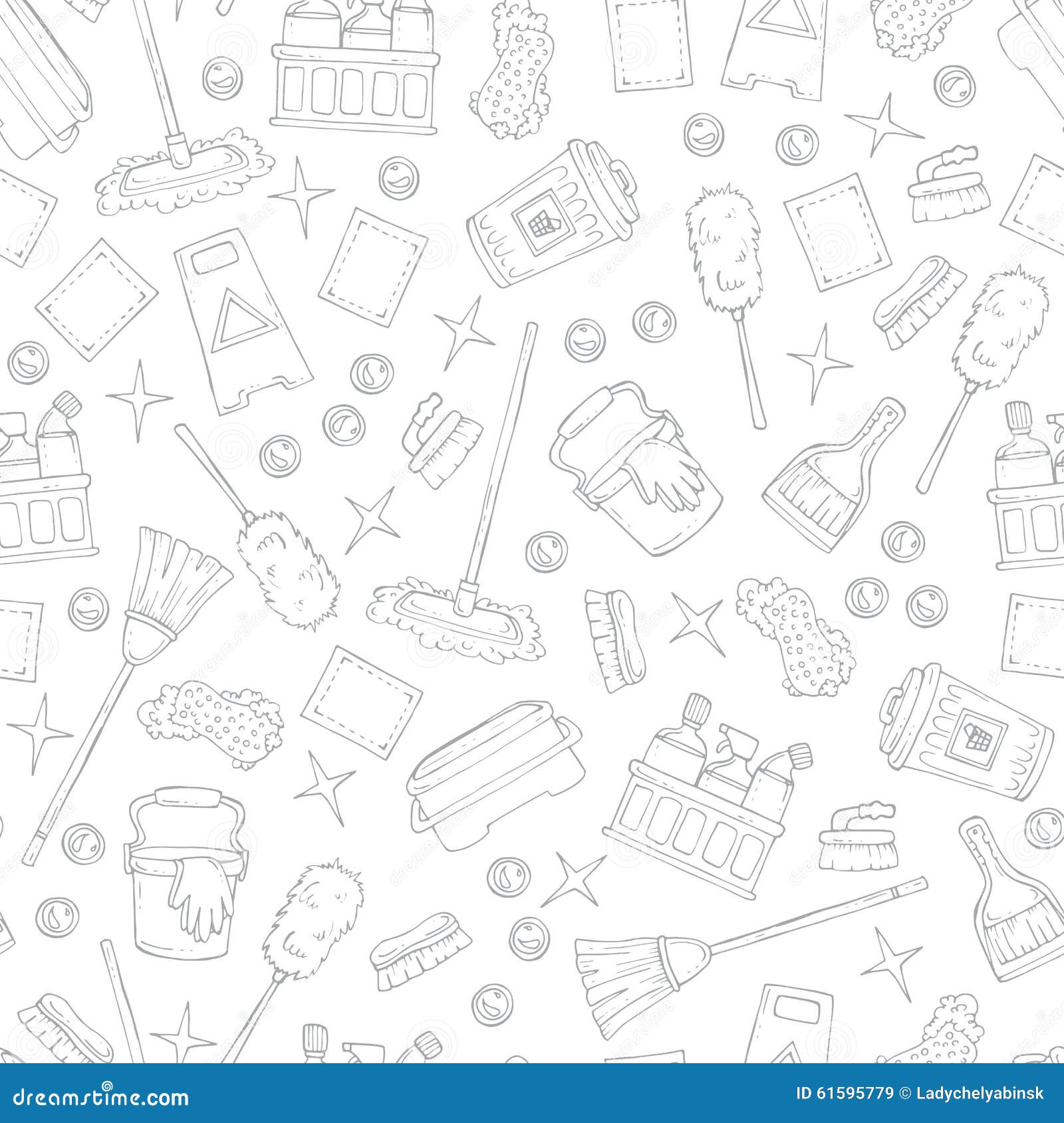 Pattern on the Theme of Cleaning Services Company on White Stock ...