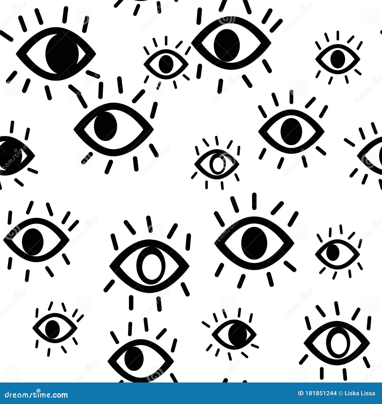 Pattern with third eye stock vector. Illustration of alchemy - 181851244
