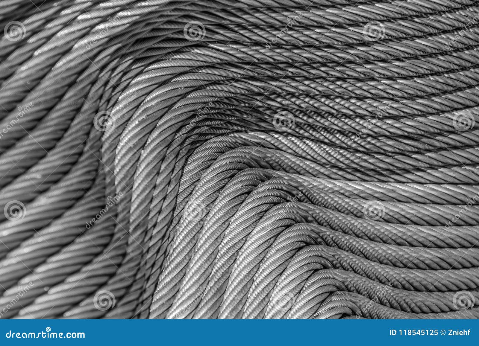 Pattern of a Tightly Folded New Steel Cable Arranged in a Wave-like ...