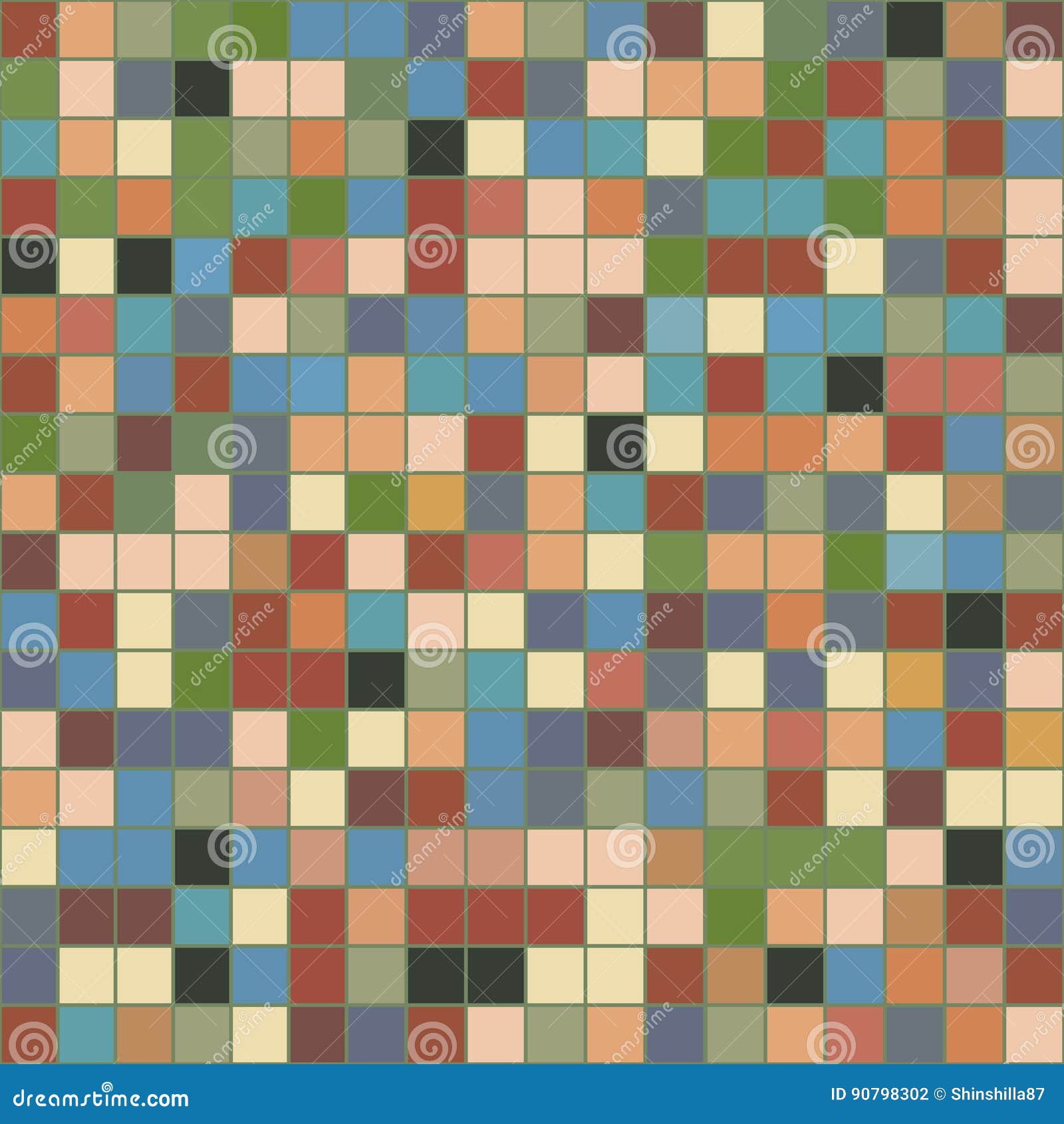 Pattern Tile with Squares in the Colors of Renaissance Stock ...