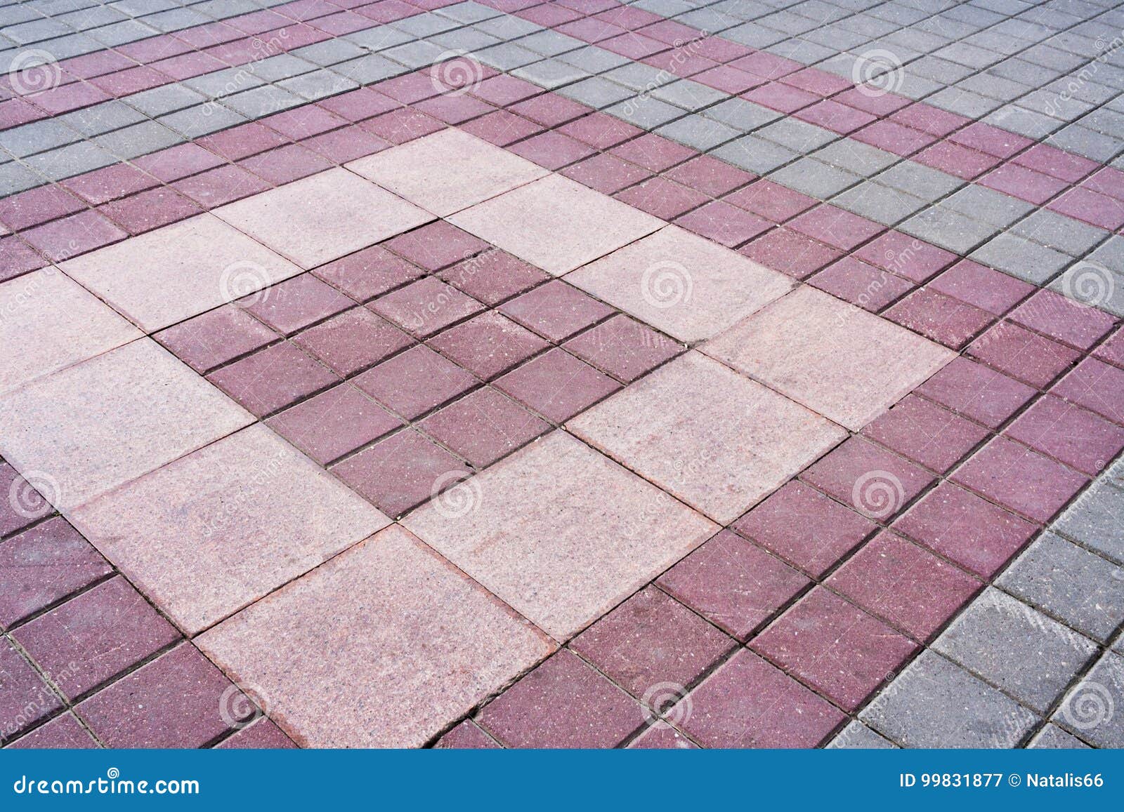 Pattern of Tiles in Different Size and Color on the Sidewalk. Stock ...