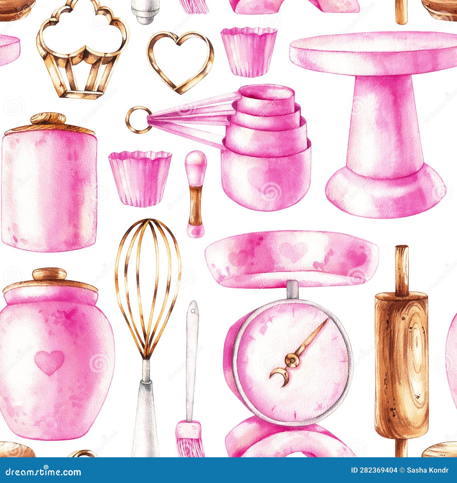 Pattern of Tools for Baking on a White Background Stock Illustration ...