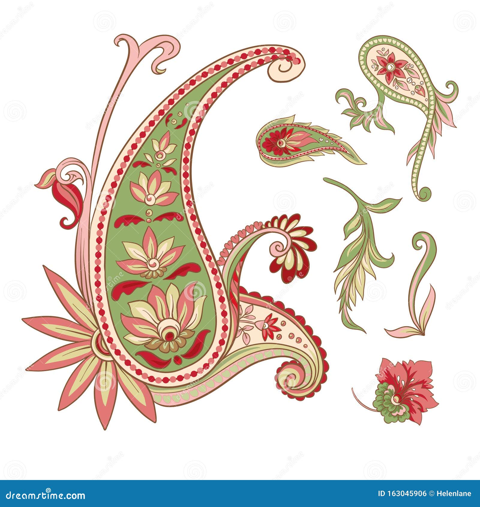 Pattern with Traditional Paisley. Floral Vector Stock Vector ...
