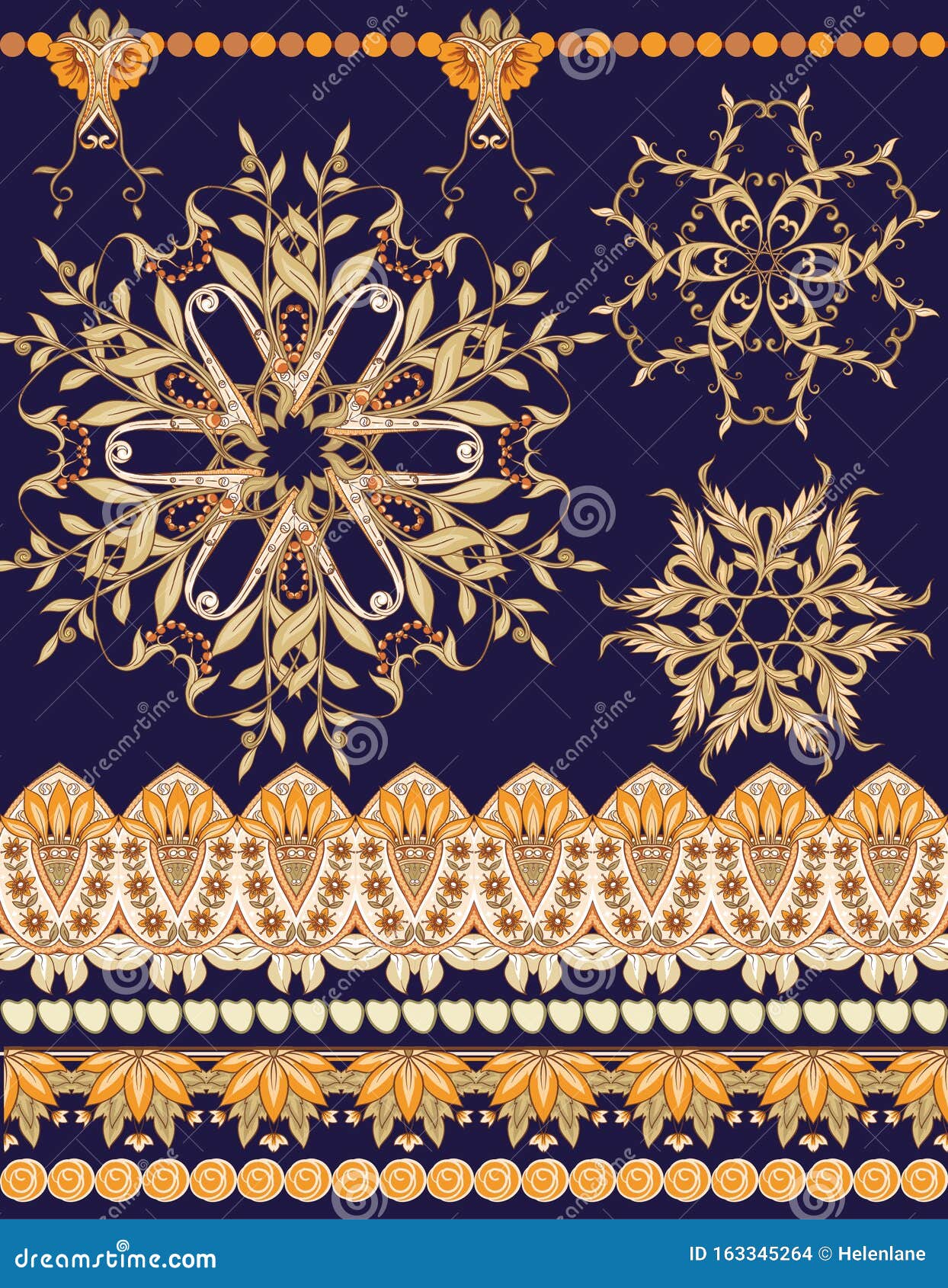Pattern with Traditional Paisley. Floral Vector Stock Vector ...
