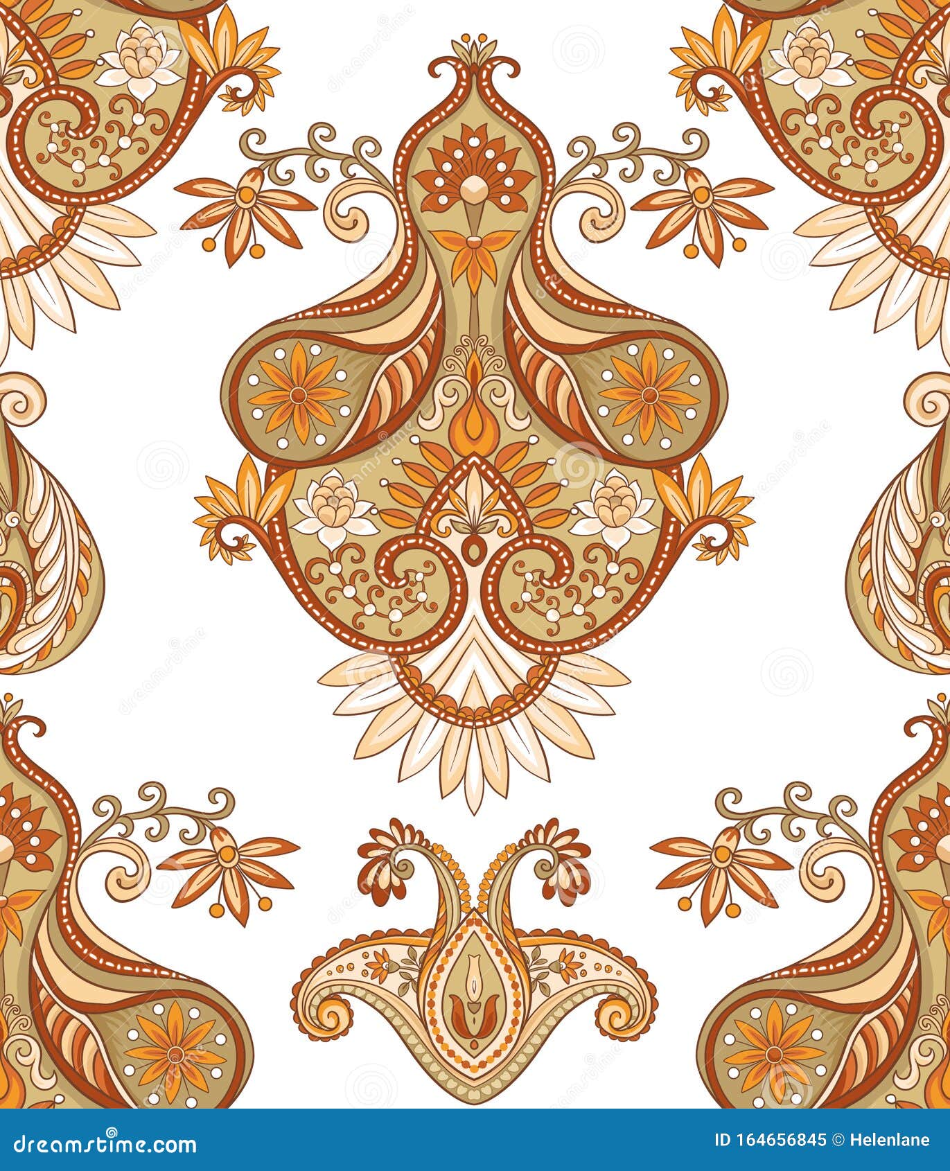 Pattern with Traditional Paisley. Floral Vector Stock Vector ...