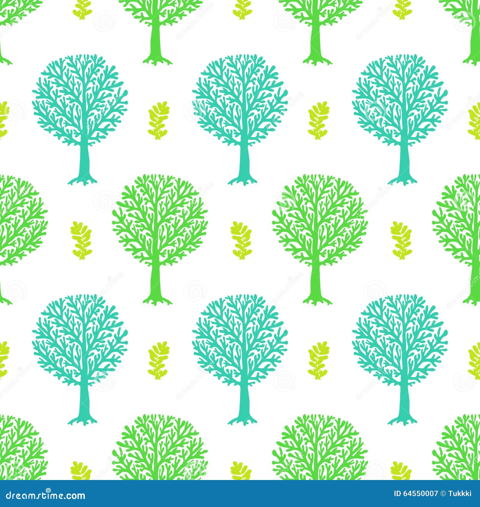 Pattern with trees stock vector. Illustration of background - 64550007