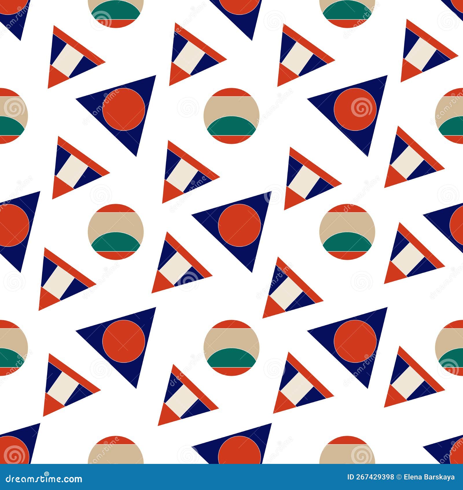 Pattern of Triangles and a Circle Color Stock Vector - Illustration of ...