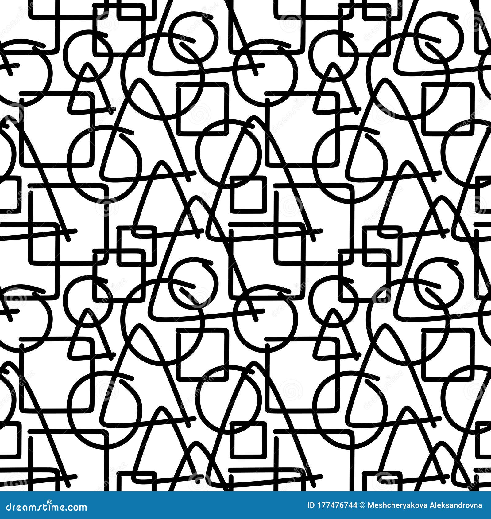 PATTERN with TRIANGLES, CIRCLES, and SQUARES Stock Vector ...