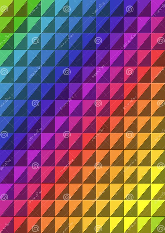 , Pattern of Triangles Different Colors Like a Rainbow Stock ...