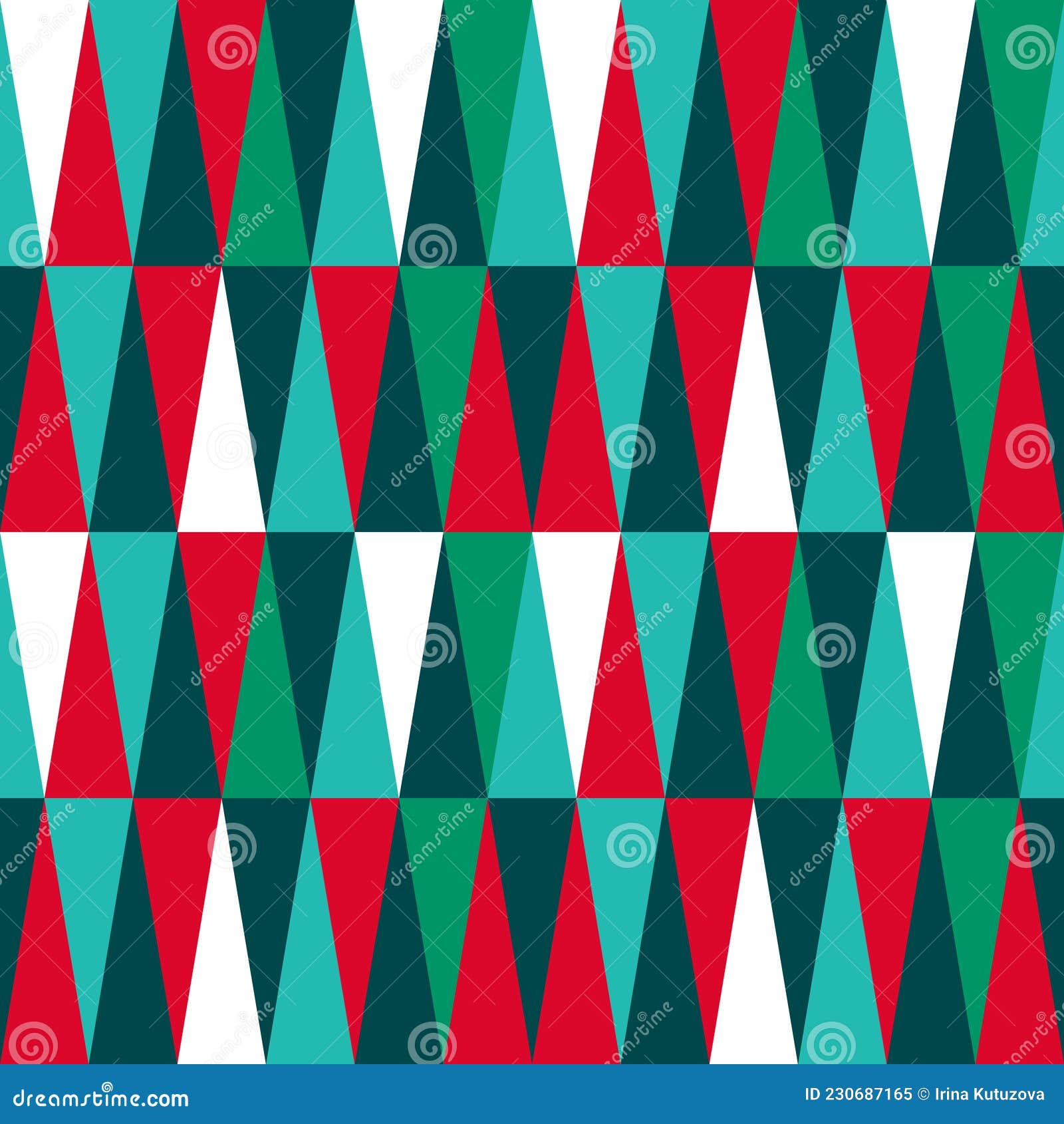 Pattern with Triangles in Traditional Christmas Colors. Vector ...
