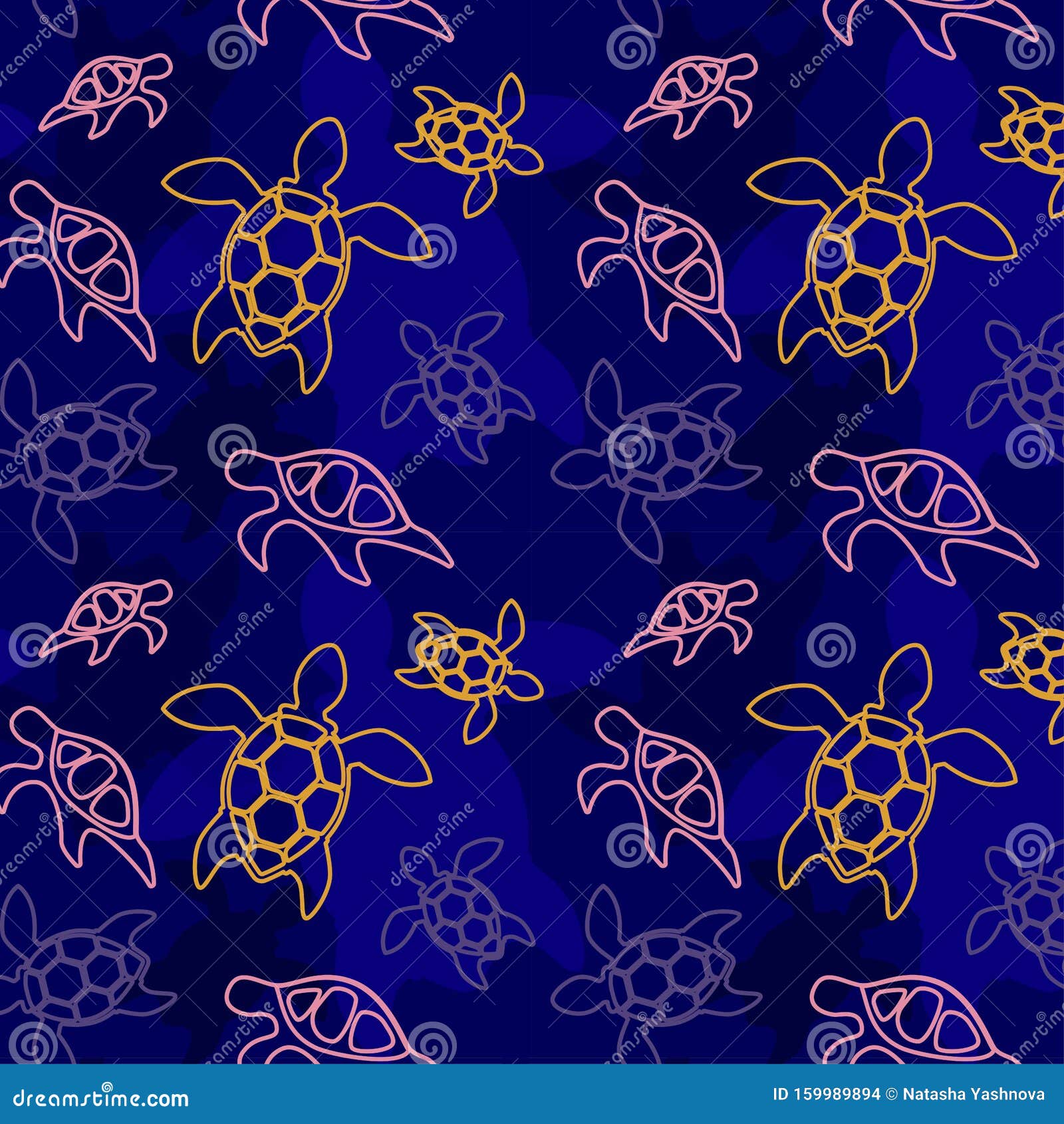 Pattern with turtle stock vector. Illustration of cartoon - 159989894