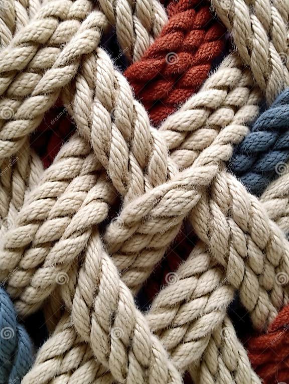 Pattern of Twisted and Intertwined Ropes and Threads in White Color ...