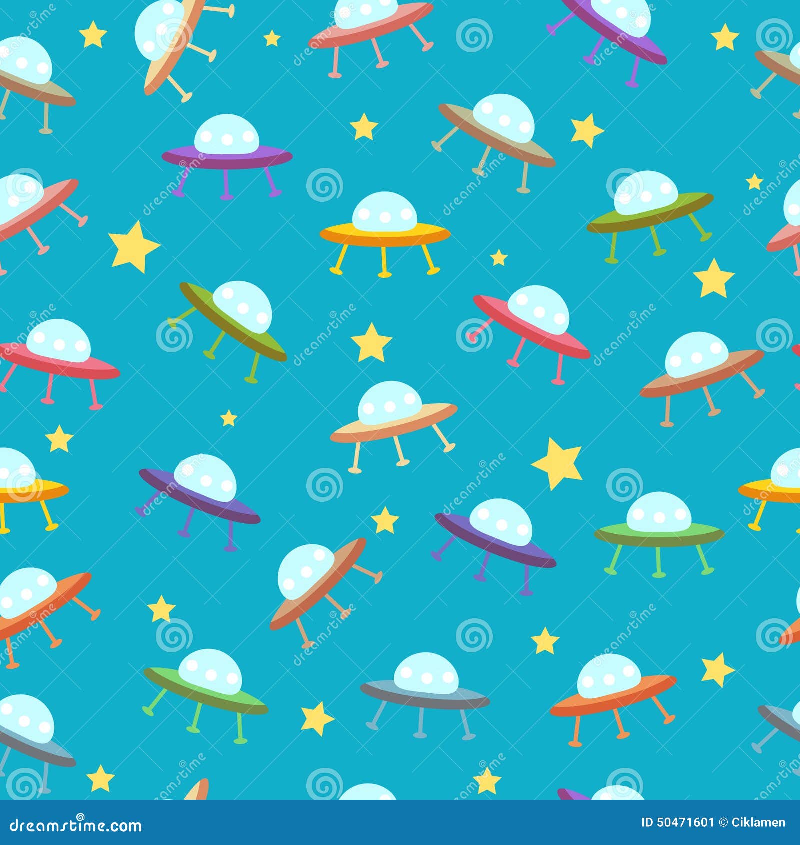 Pattern with UFO stock vector. Illustration of packaging - 50471601