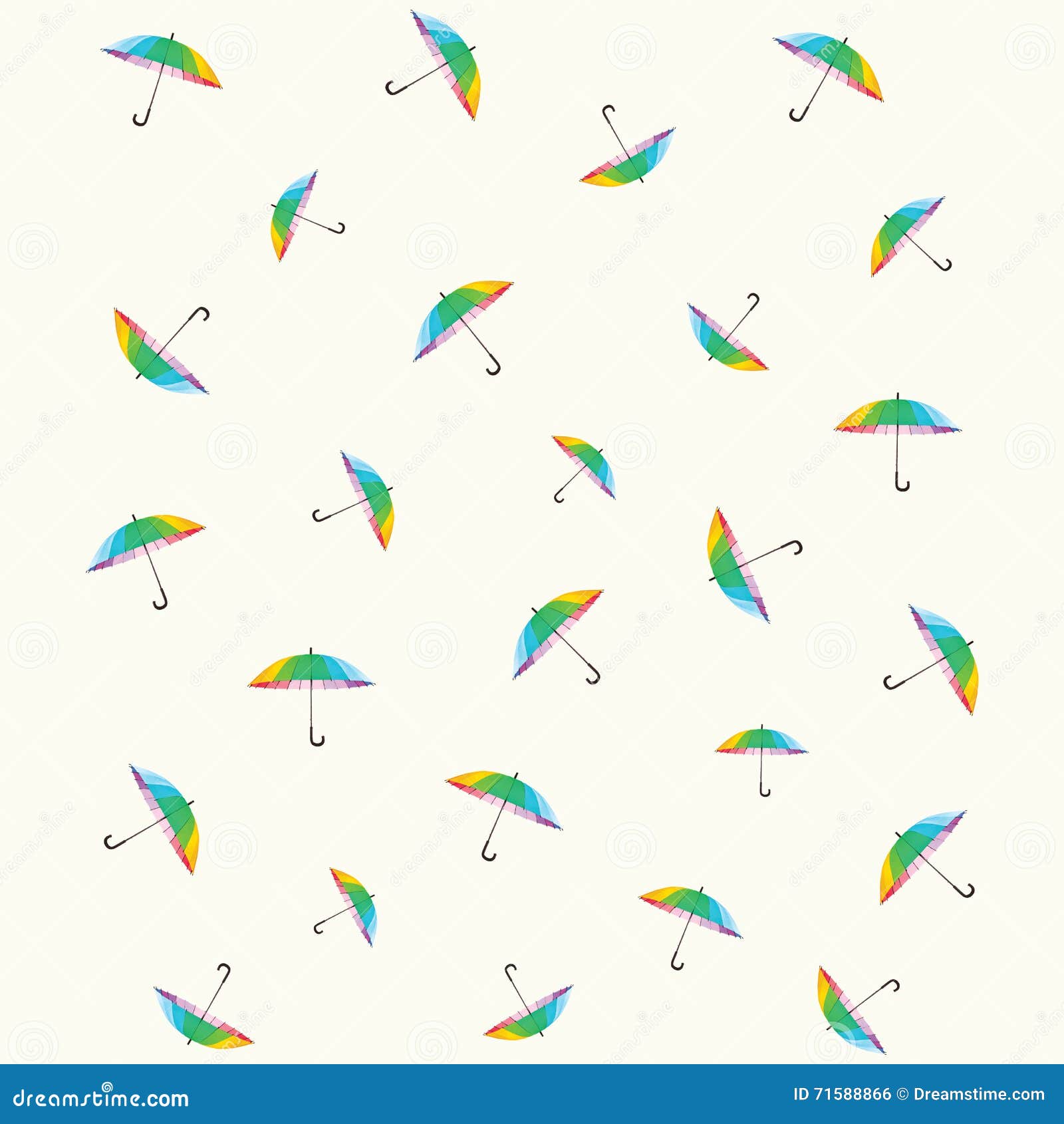 Pattern of umbrellas stock vector. Illustration of khaki - 71588866