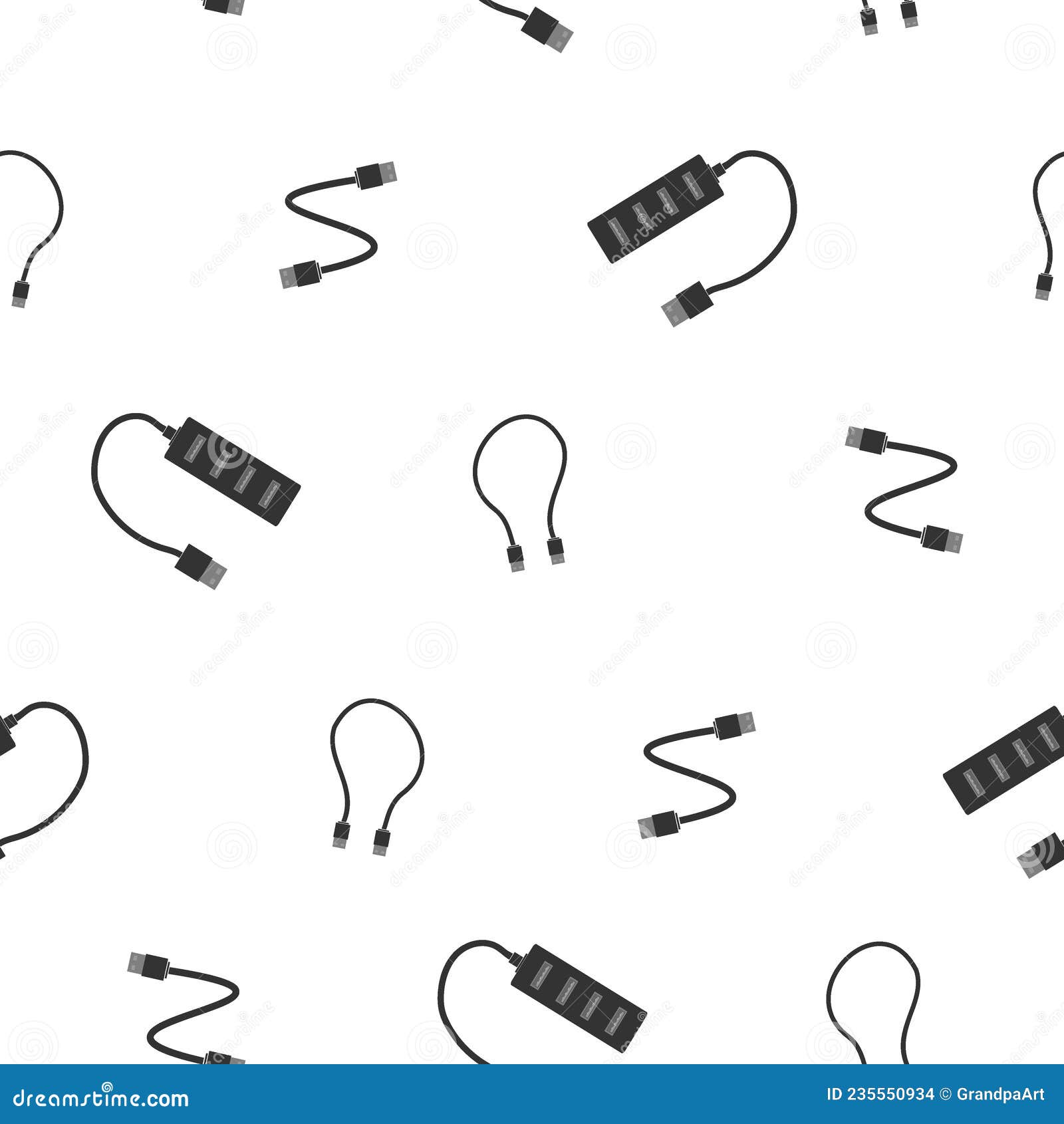 Pattern of USB Splitters with Ports and Any Cables. a Splitter for Your ...