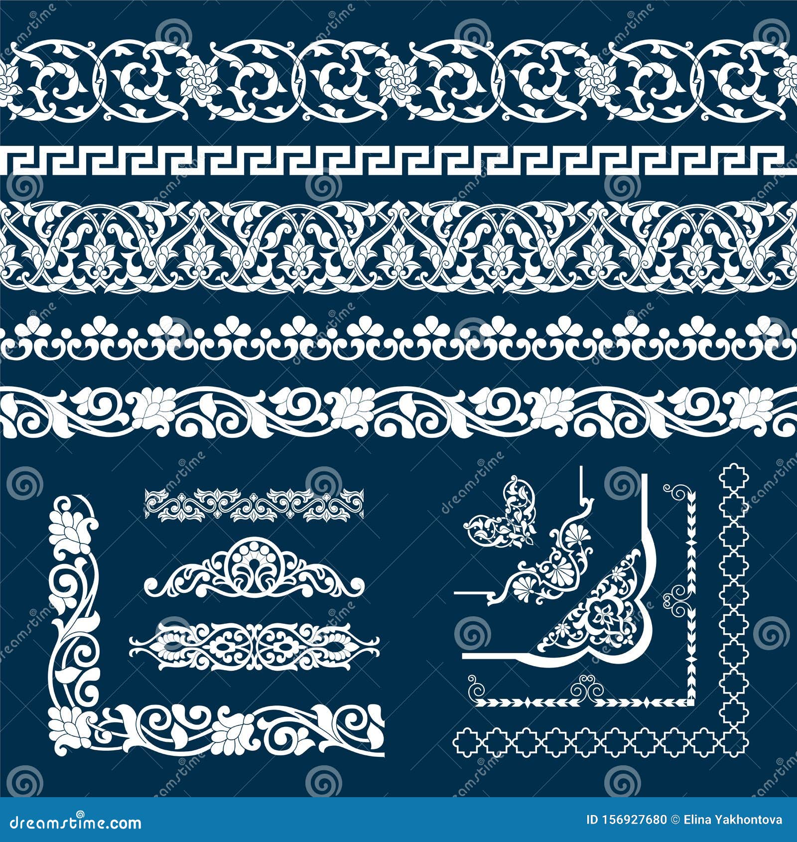 Set of Seamless Tape Patterns, Corner and Elements in the Form of ...