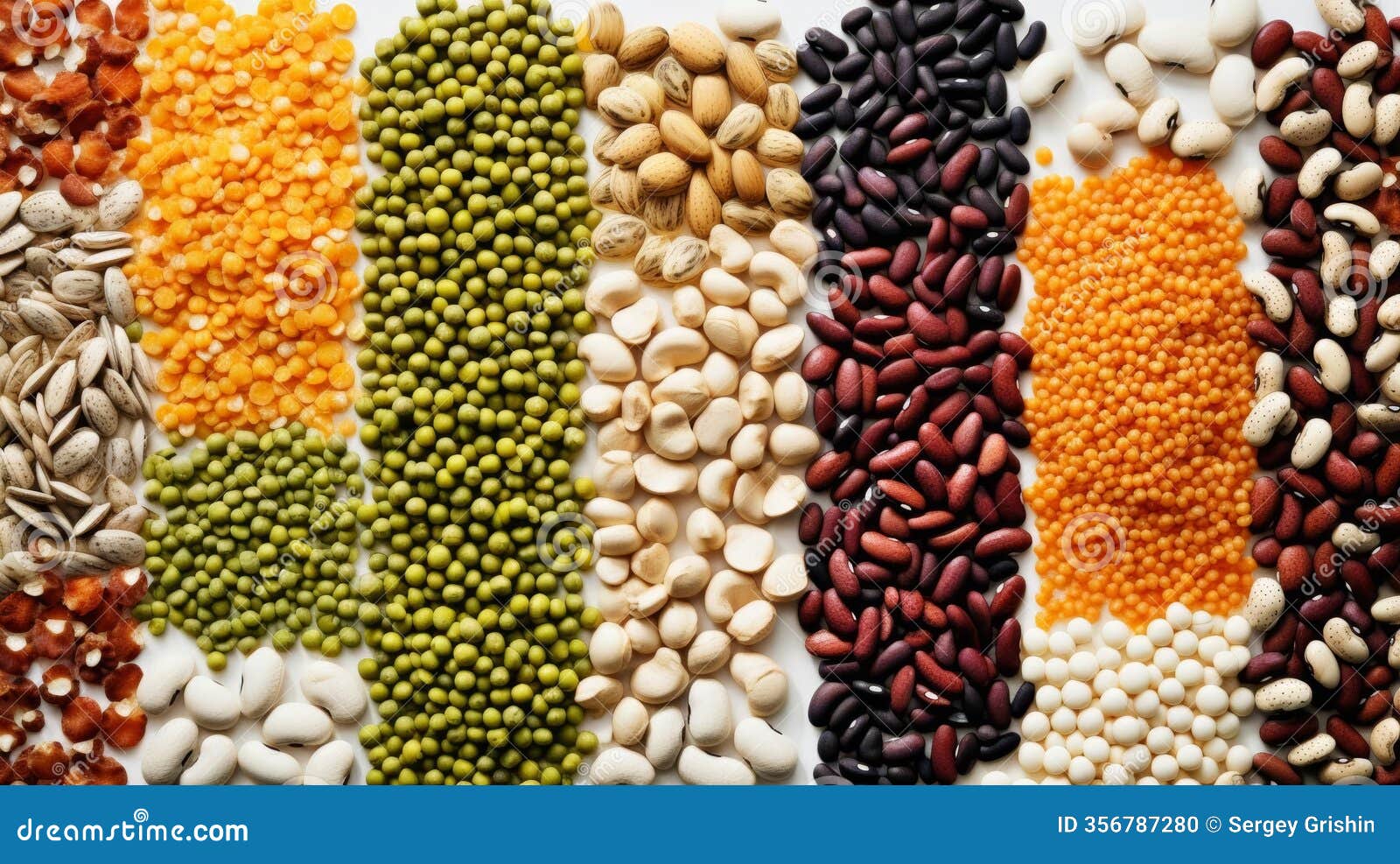 Pattern of Various Grains, Top View. Assorted Different Types of Beans ...