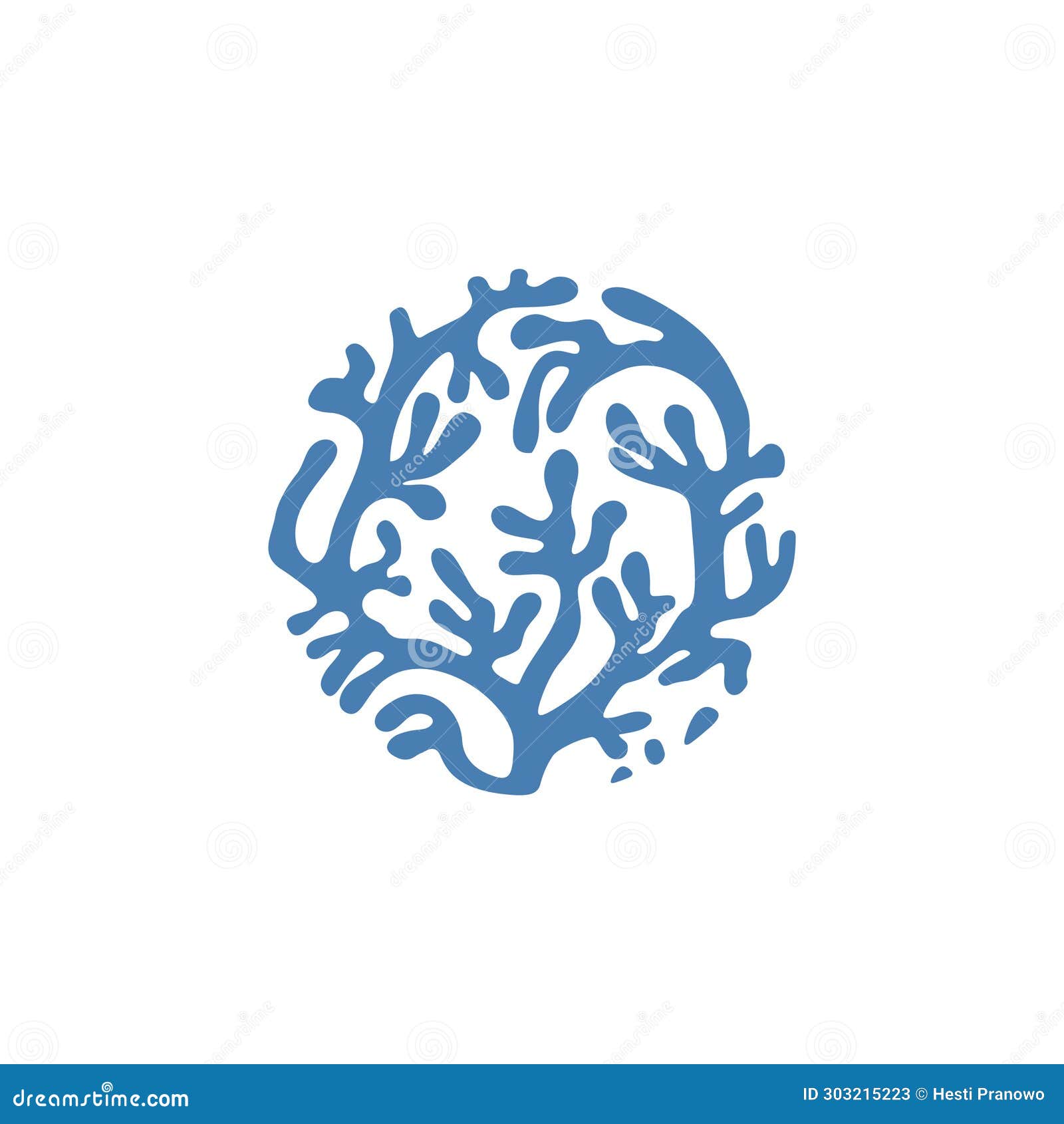 Vector - Corral And Fish Cartoon Illustration. Sea Vector Illustration ...