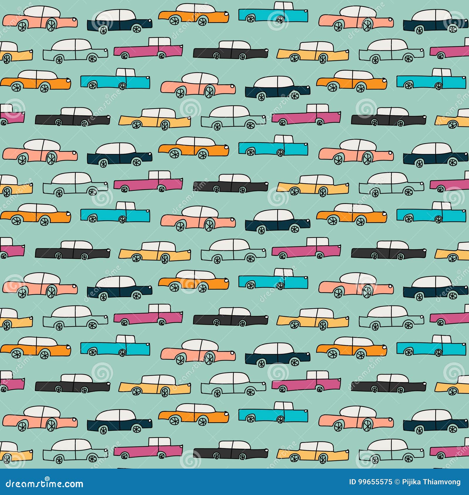 Pattern with vector cars. stock vector. Illustration of cute - 99655575