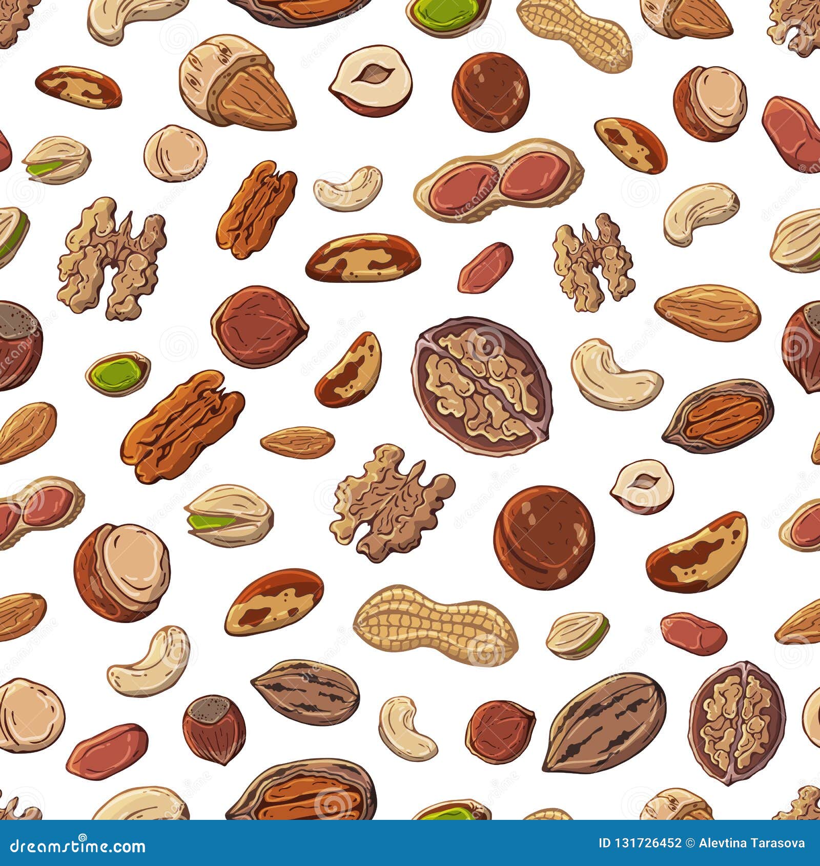 Pattern nuts stock vector. Illustration of pecan, hazelnut - 131726452